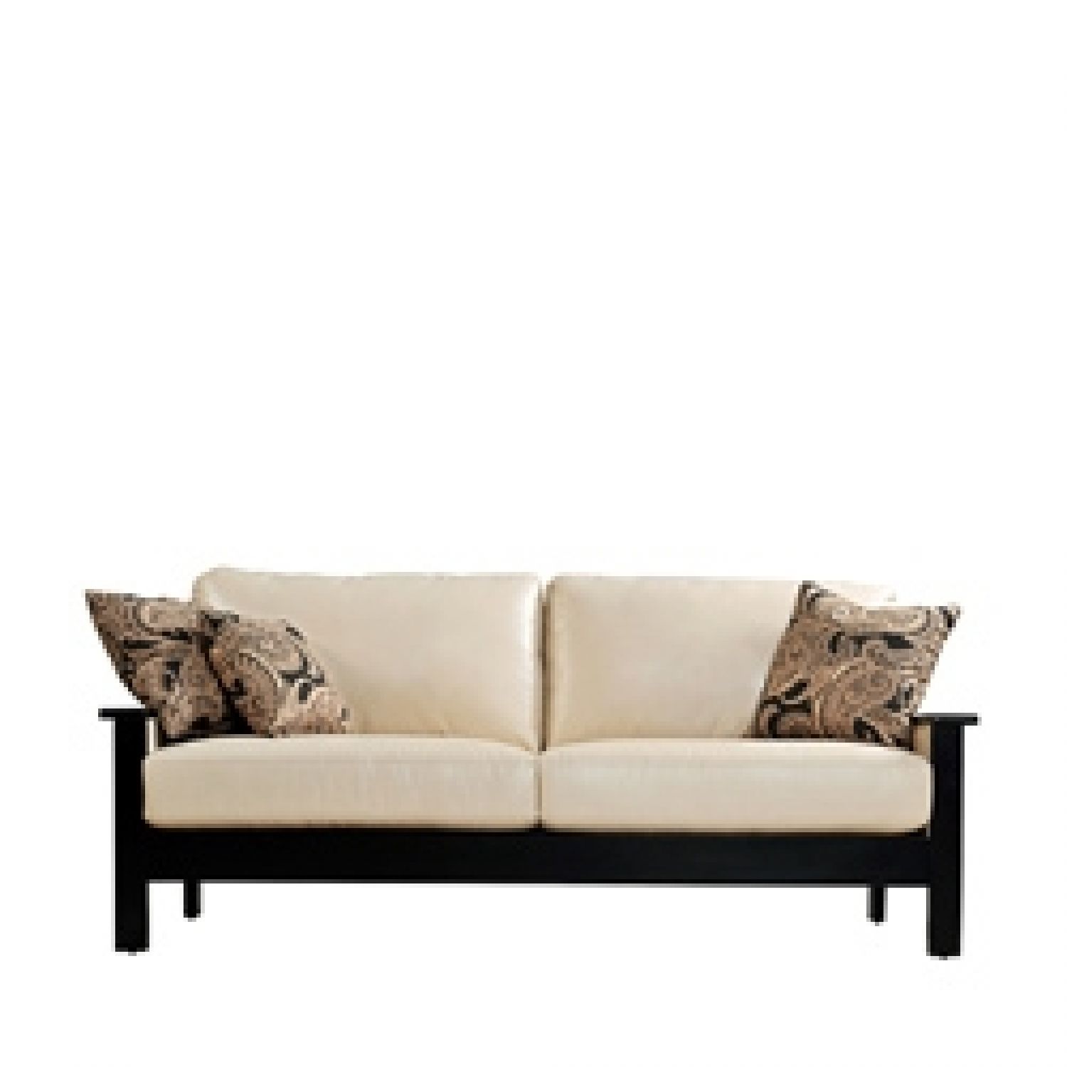 Almond Leather Sofa - AptDeco