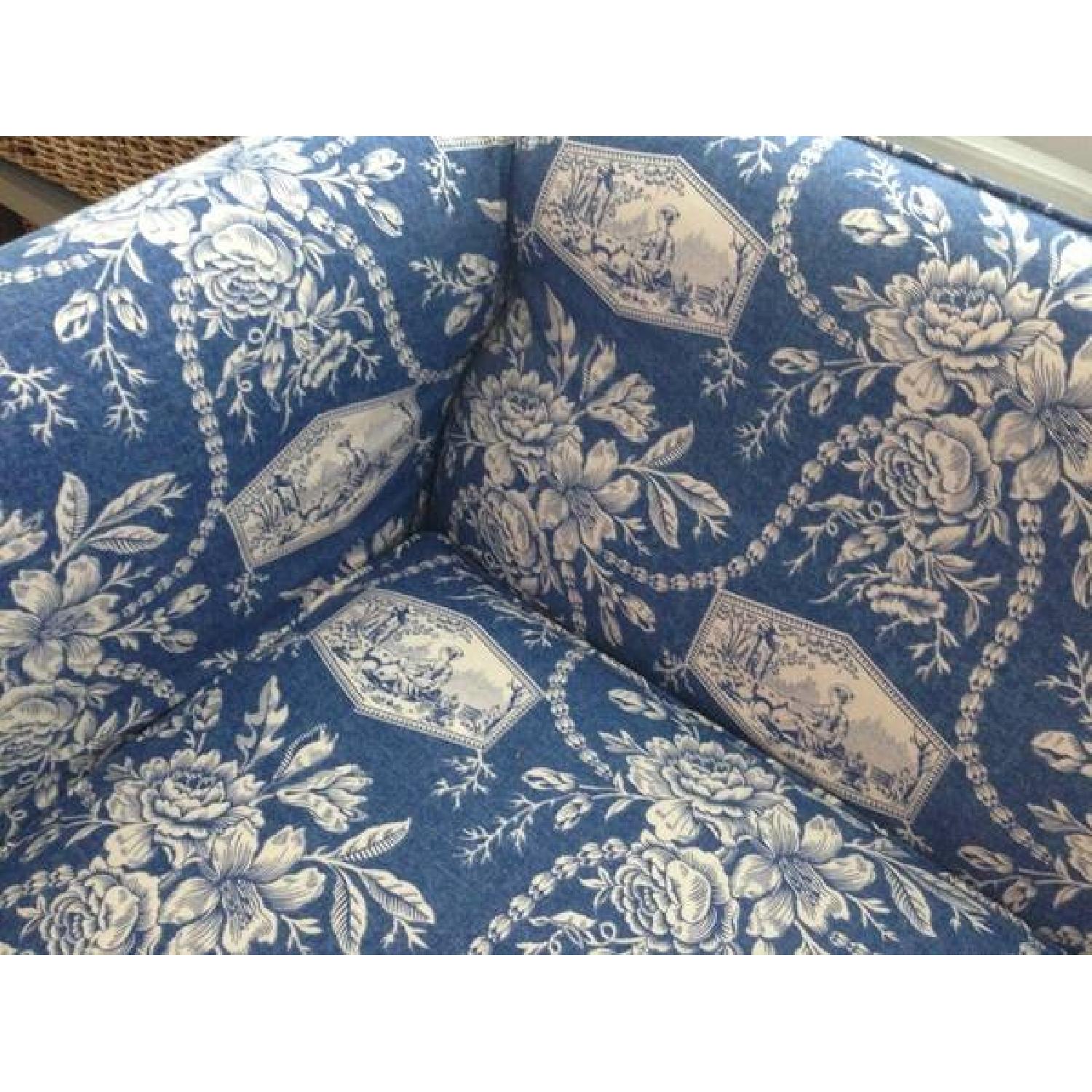 Blue & White Toile Sofa - AptDeco