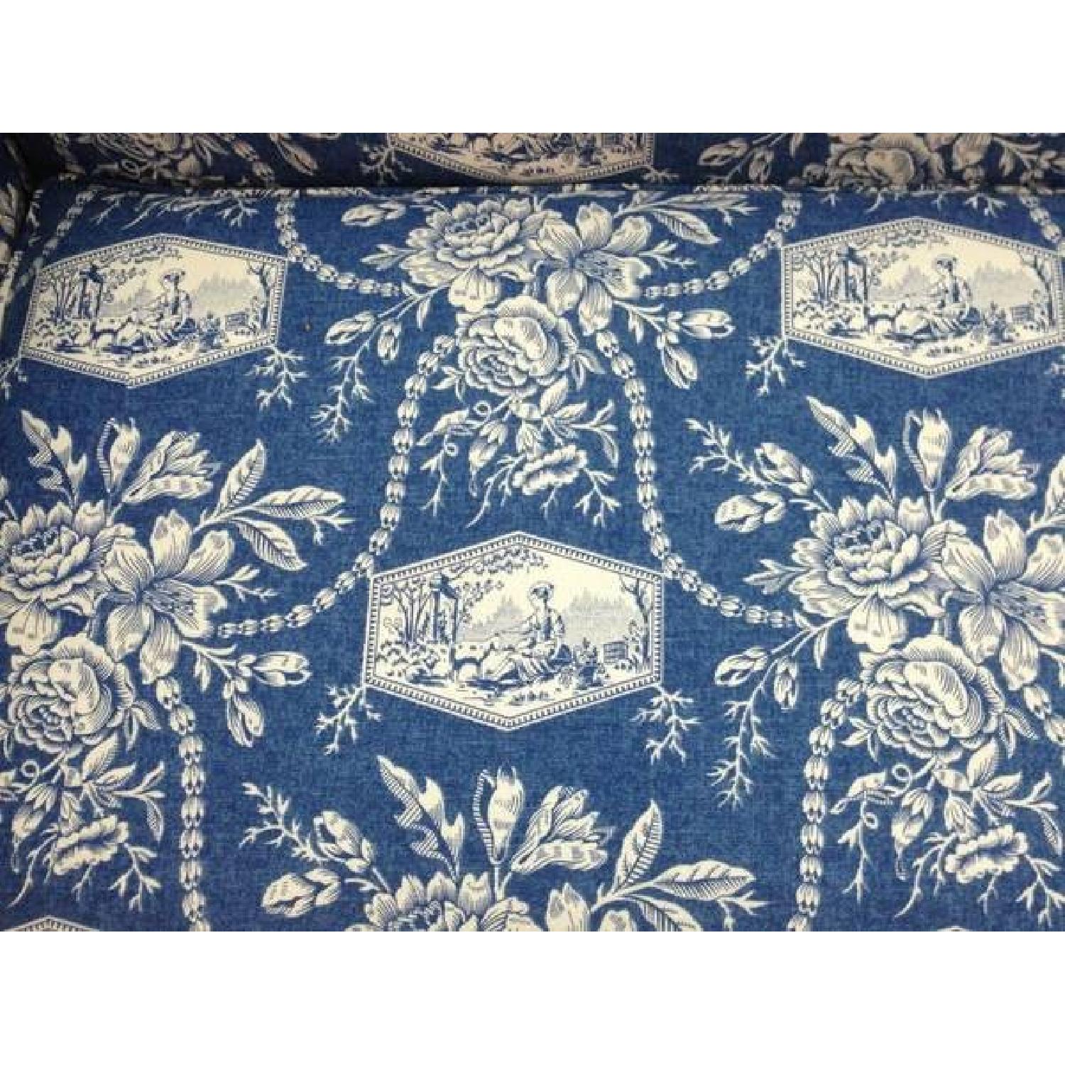 Blue & White Toile Sofa - AptDeco