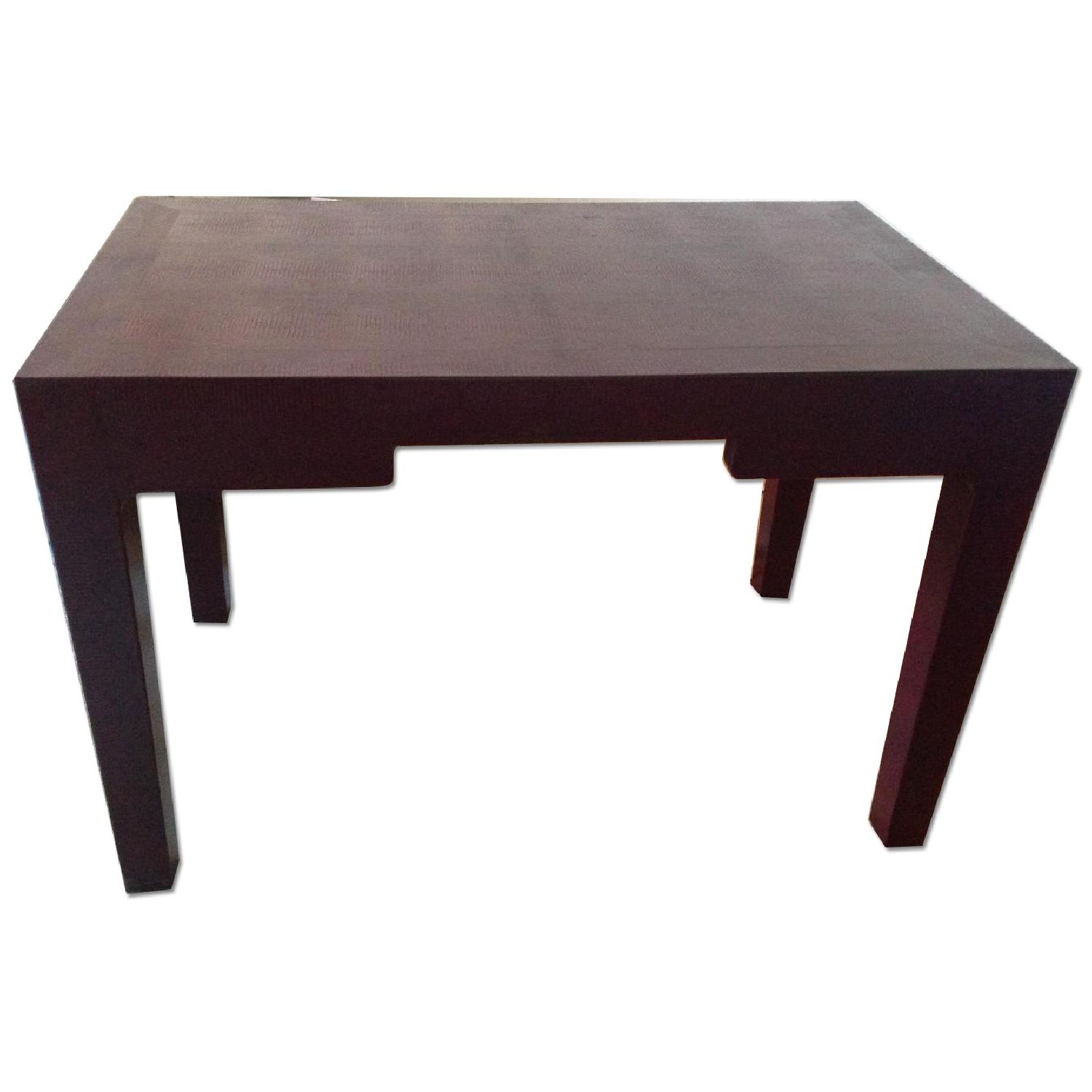 Karl Springer Burgundy Lizard Embossed Console Table - AptDeco