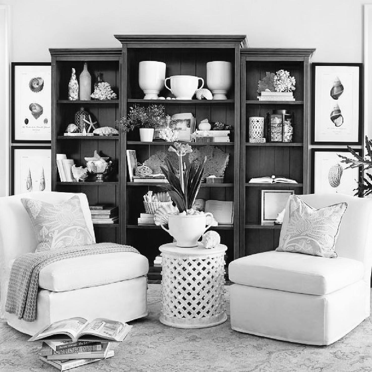 Ballard Designs Tuscan Vintage 3 Piece Black Bookcases - AptDeco