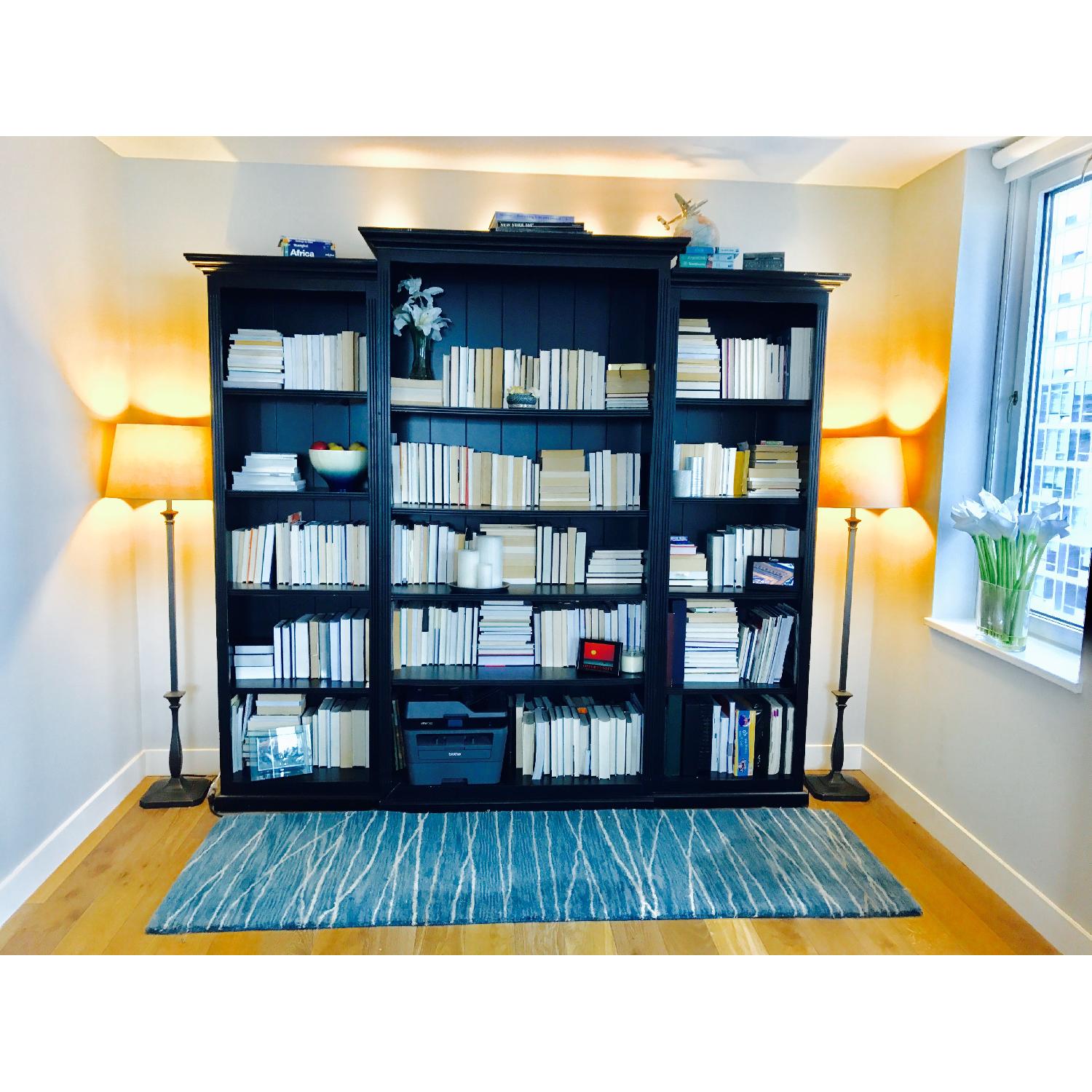 Ballard Designs Tuscan Vintage 3 Piece Black Bookcases - AptDeco