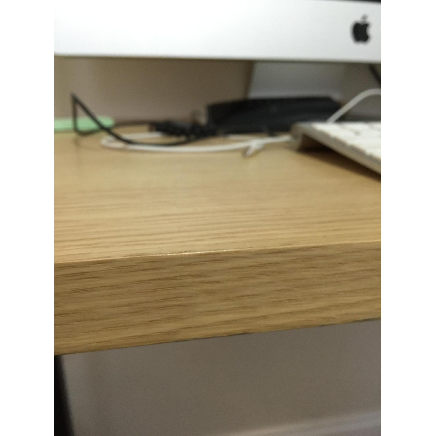CB2 Helix White Oak Desk w/ Shelves - AptDeco