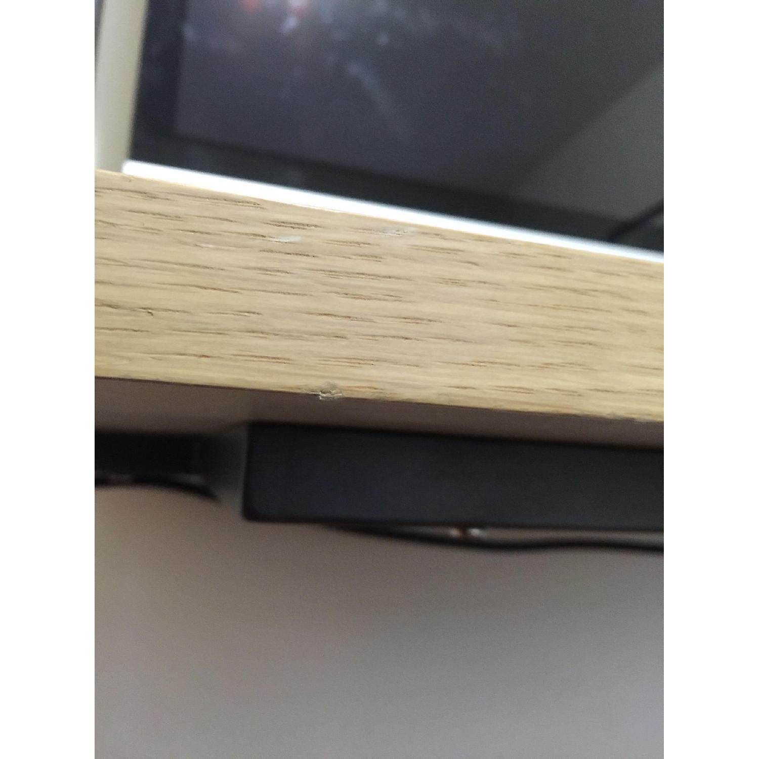 CB2 Helix White Oak Desk w/ Shelves - AptDeco