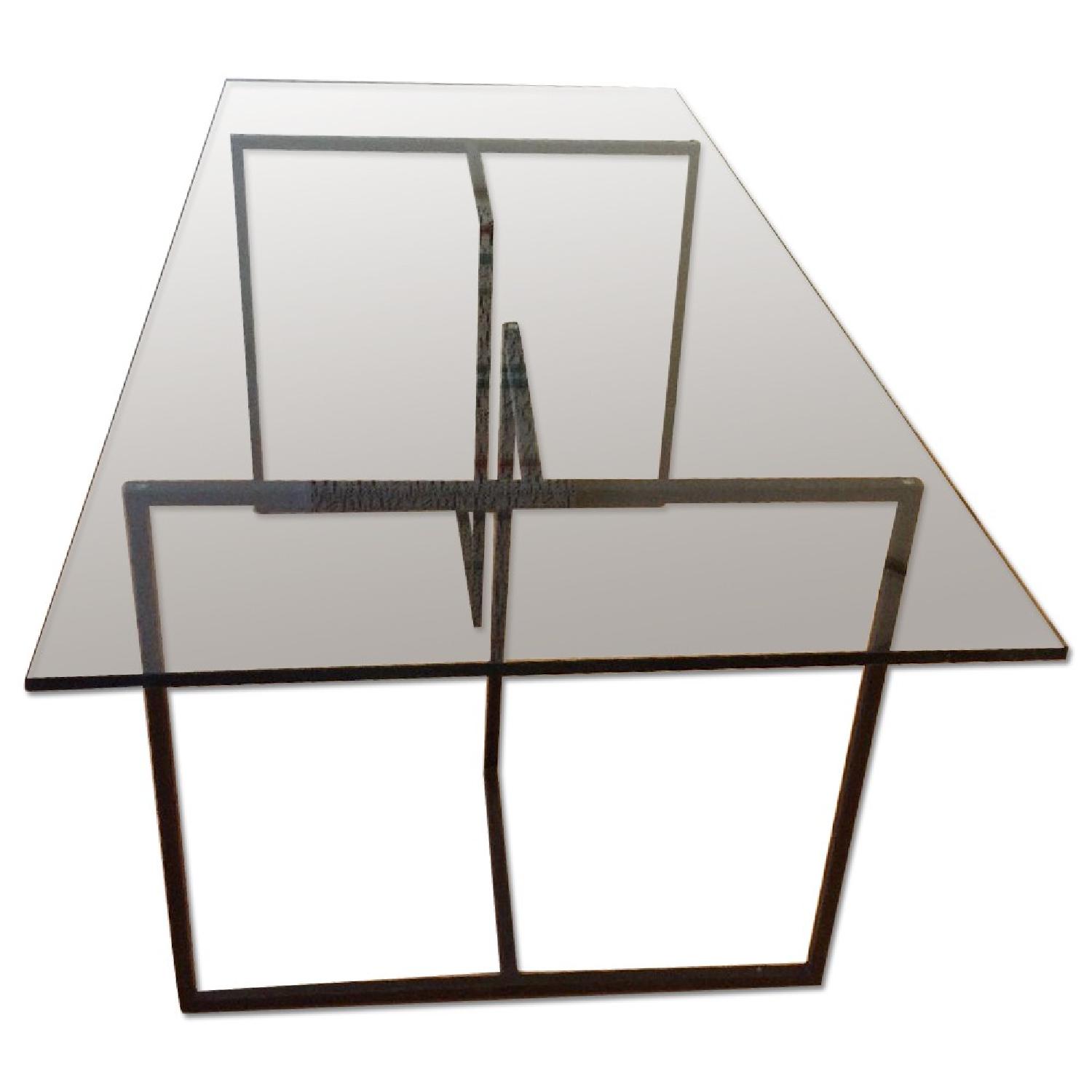 Crate Barrel Everitt Rectangular Glass Top Table AptDeco