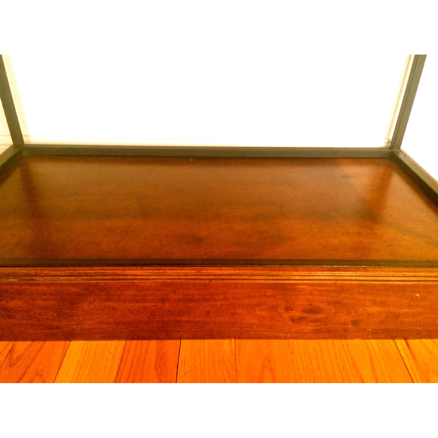 Custom Made Wrought Iron & Cherry Wood Shelves - Pair - AptDeco