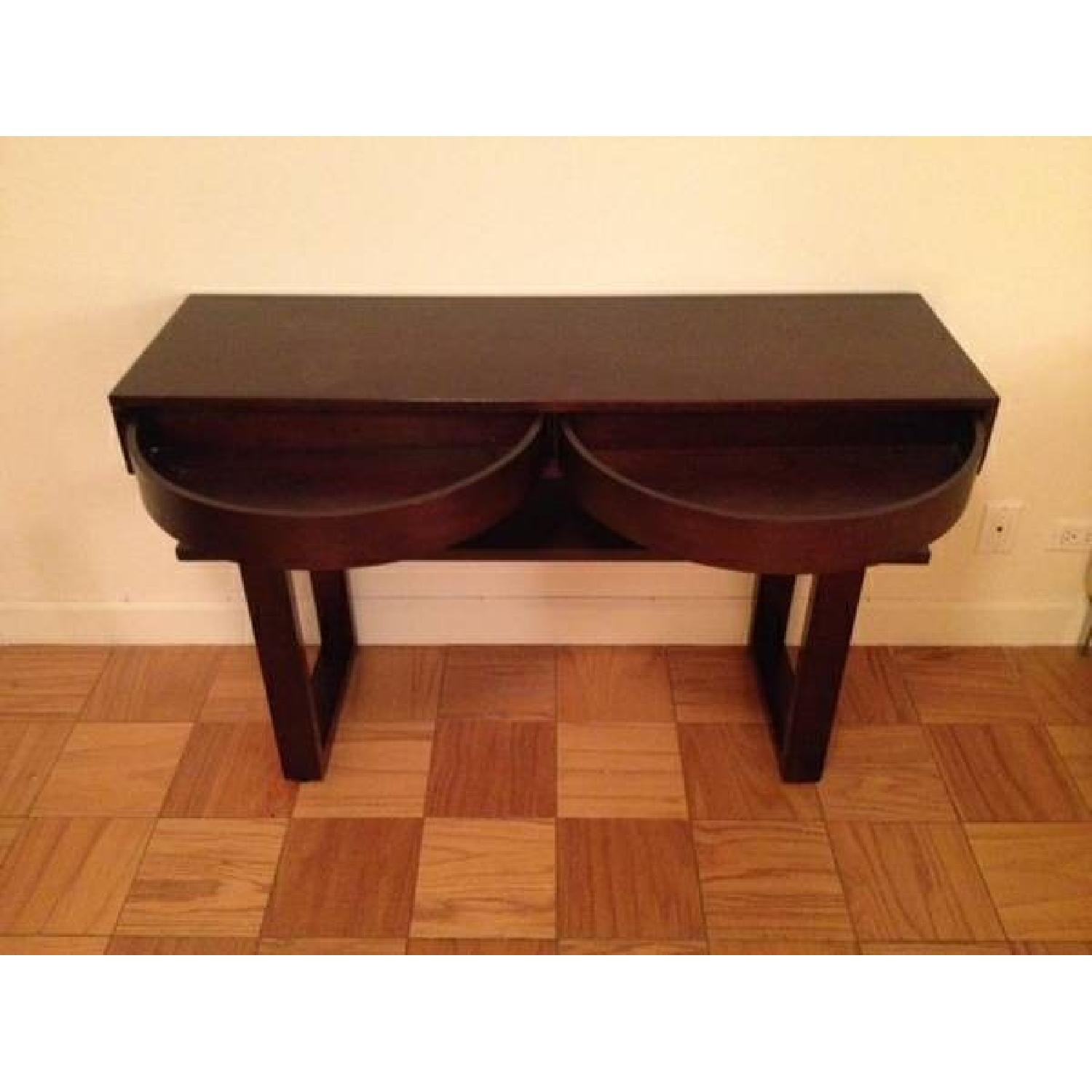 Cherry Brown Console Table with Drawers - AptDeco