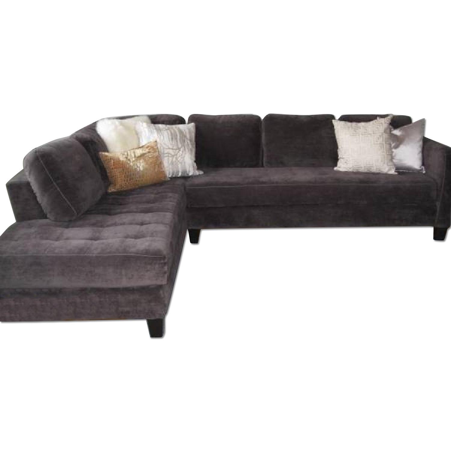 Charcoal Gray Microfiber Sectional Sofa - AptDeco