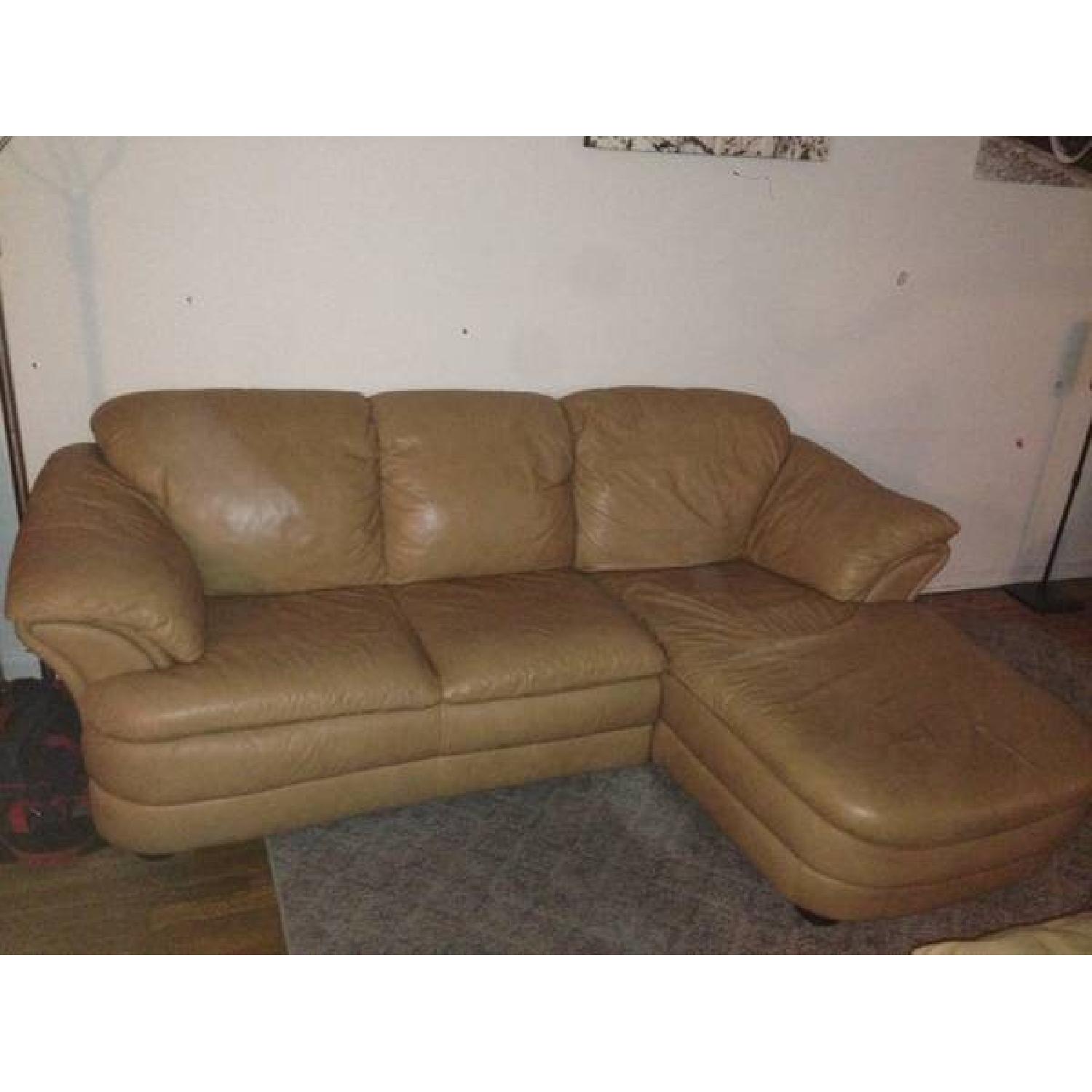 Natuzzi Italian Leather Sectional Sofa - AptDeco