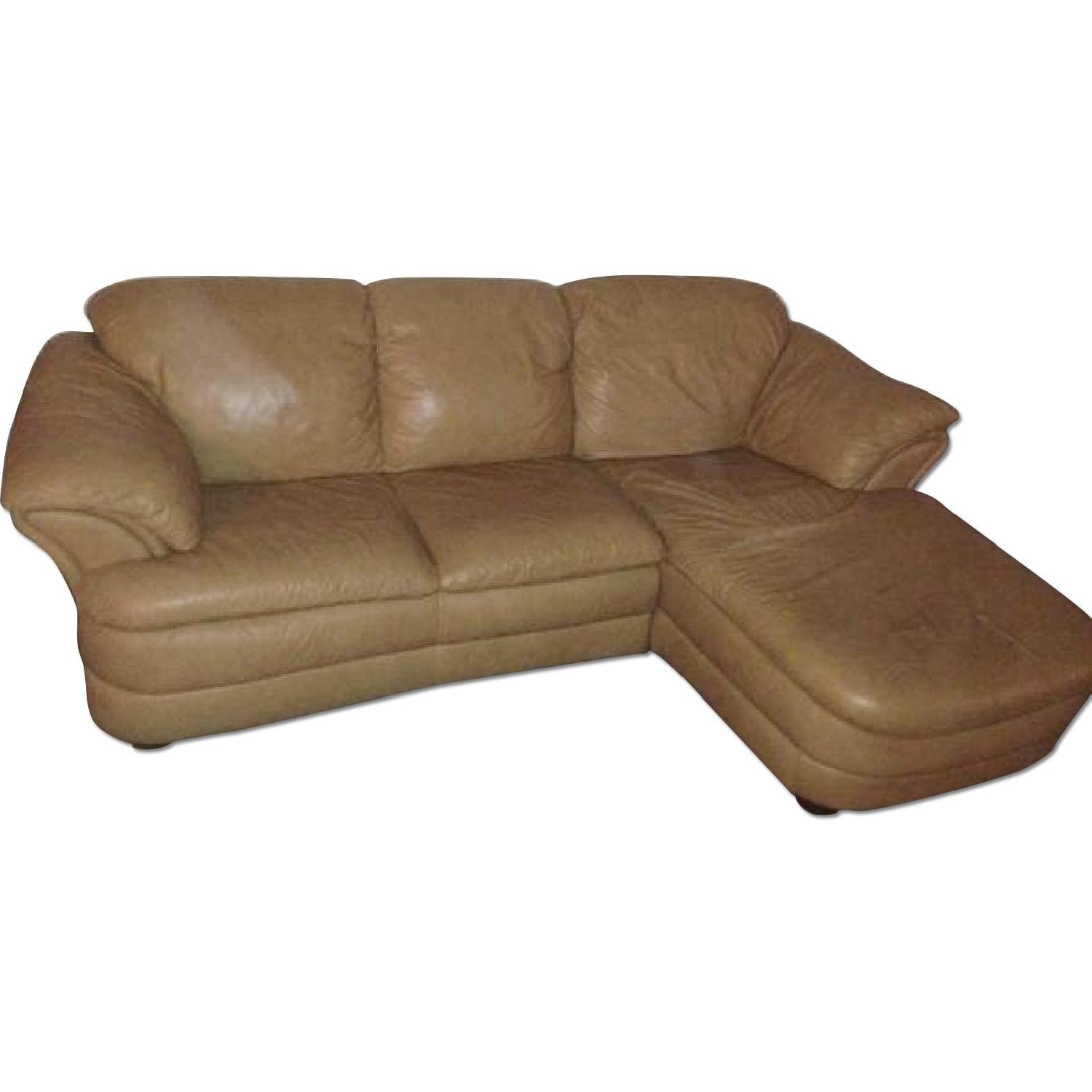 Natuzzi Italian Leather Sectional Sofa - AptDeco