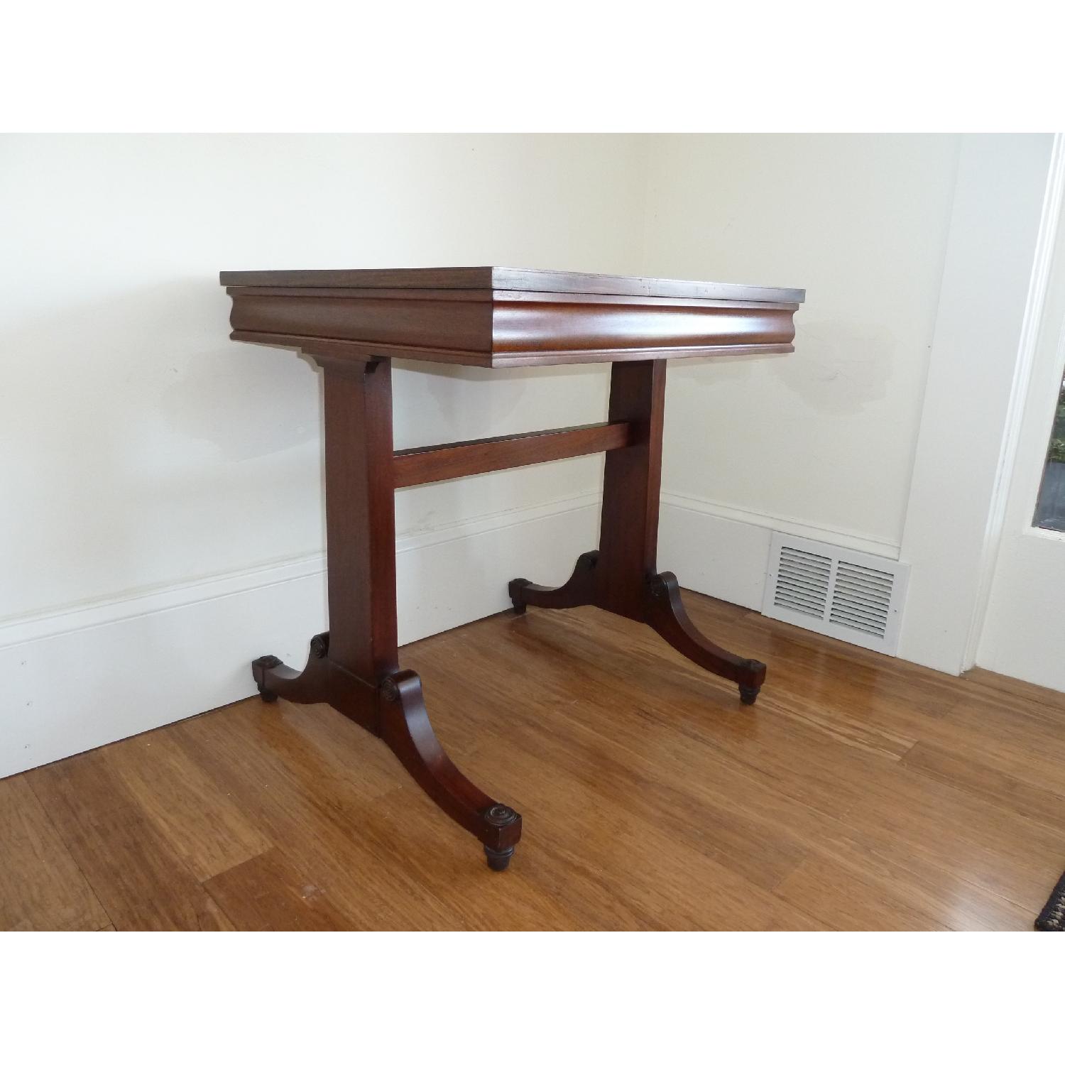 Antique Leather Top Table - AptDeco