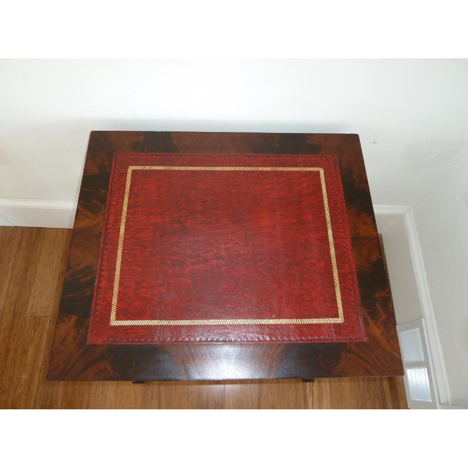 Antique Leather Top Table - AptDeco