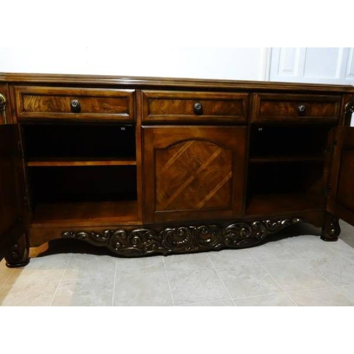 Italian Ornate Wood Sideboard Buffet Table - AptDeco