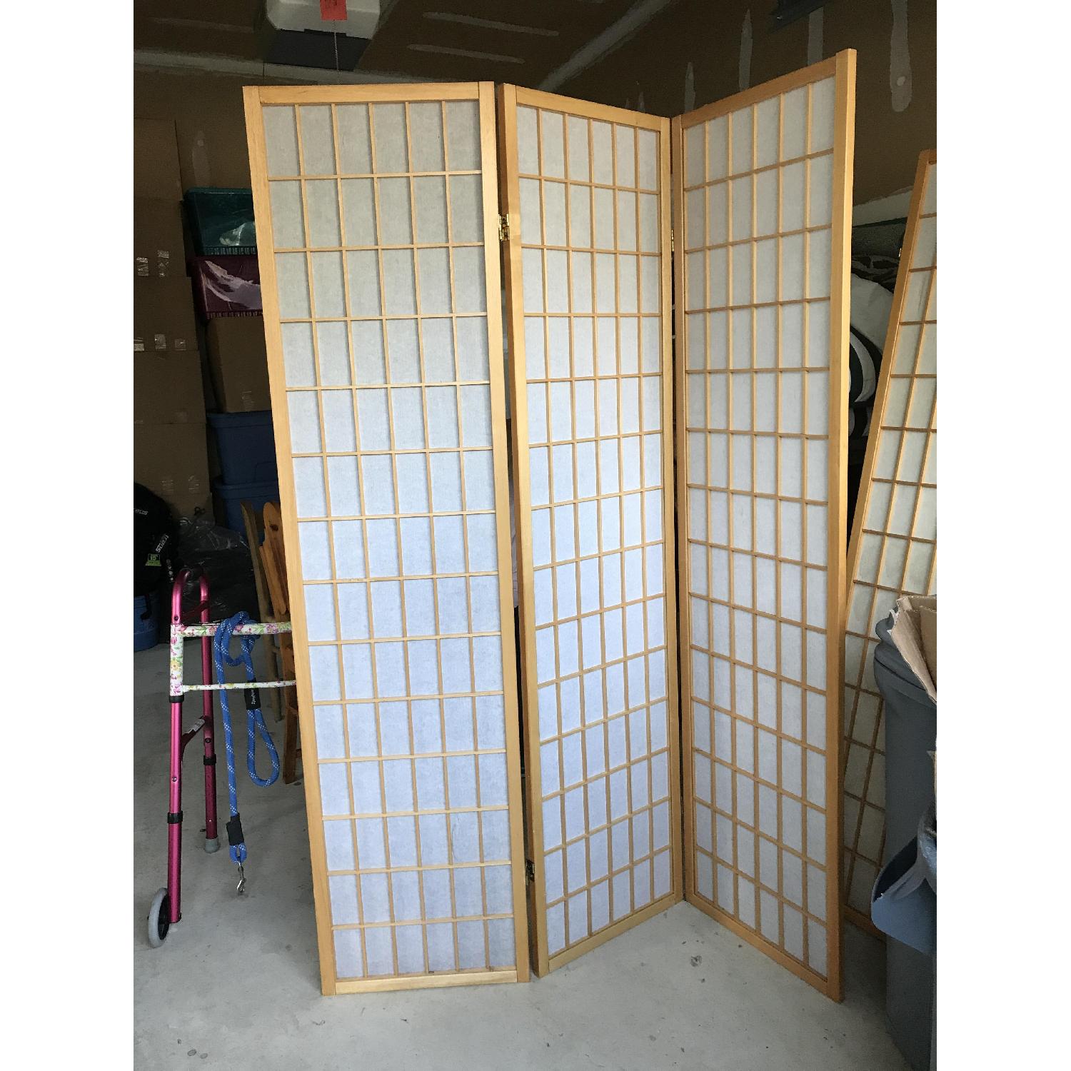 3 Panel Wood Screen - AptDeco