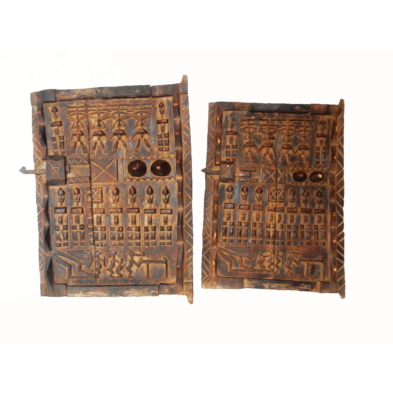 African Dogon Granary Doors From Mali - AptDeco