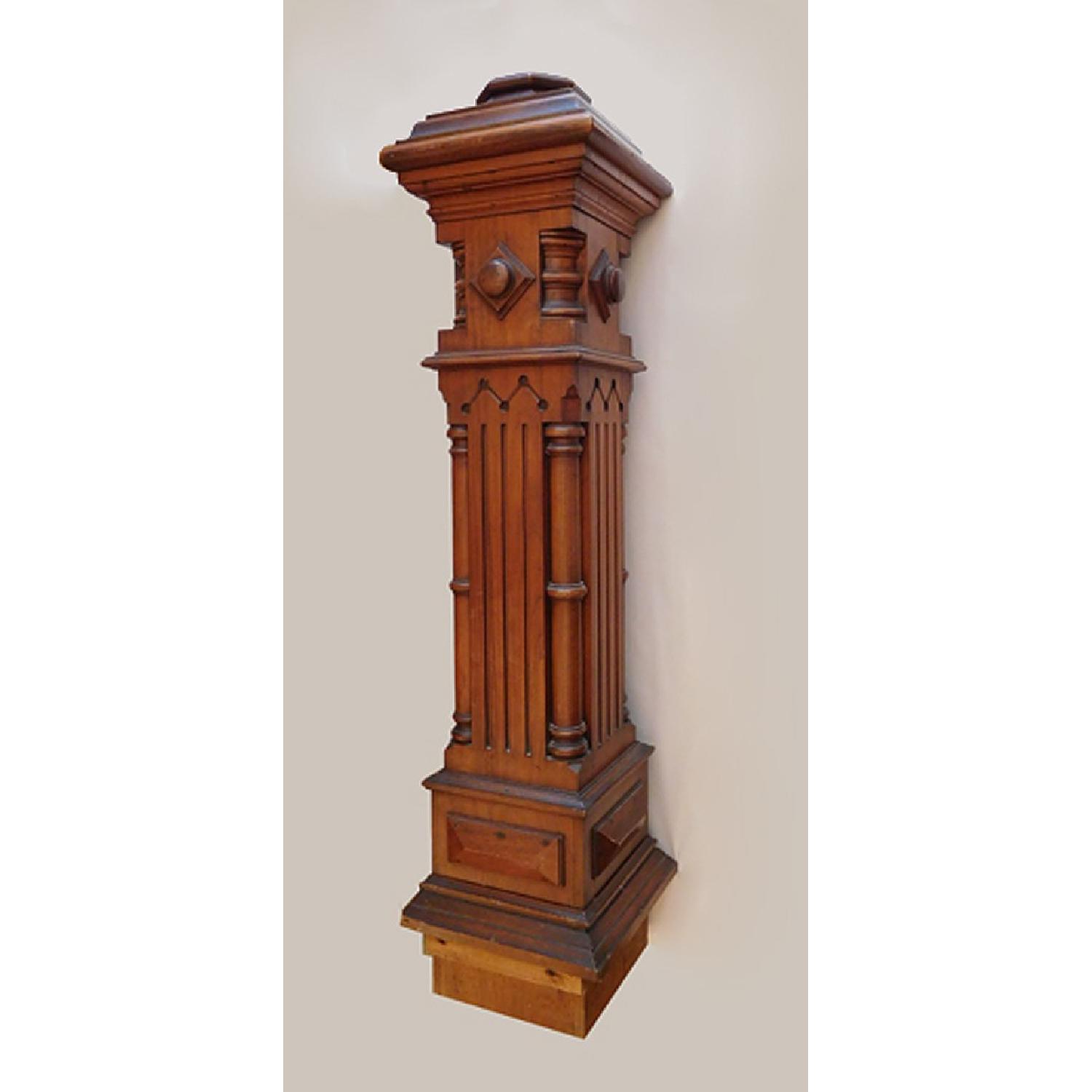 Walnut Newel Post - AptDeco
