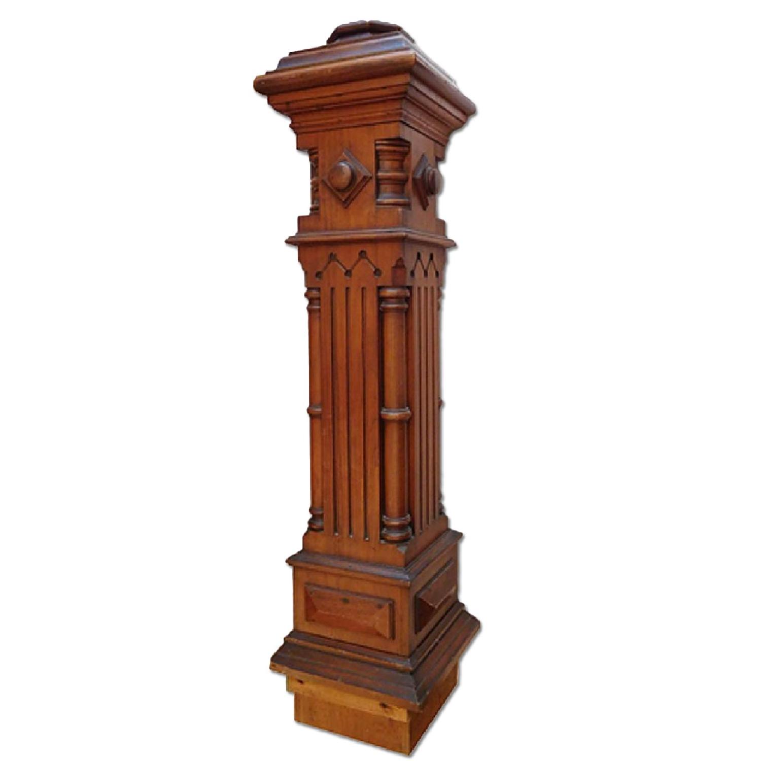 Walnut Newel Post - AptDeco
