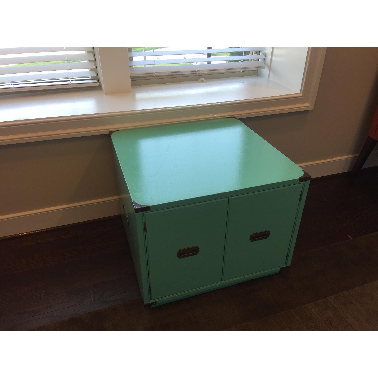 Vintage Tiffany Blue End Table/Coffee Table - AptDeco