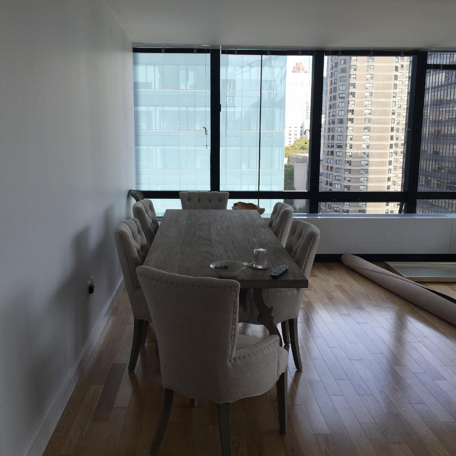 GJ Styles Reclaimed Pine Wood Dining Table w/ 6 Chairs - AptDeco