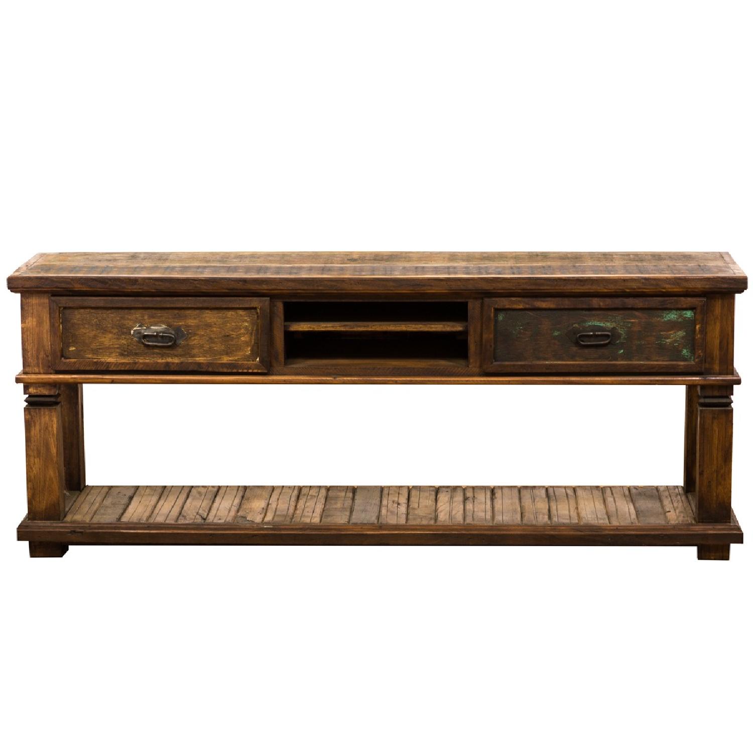 Reclaimed Solid Wood Rustic Console/Sofa Table - AptDeco