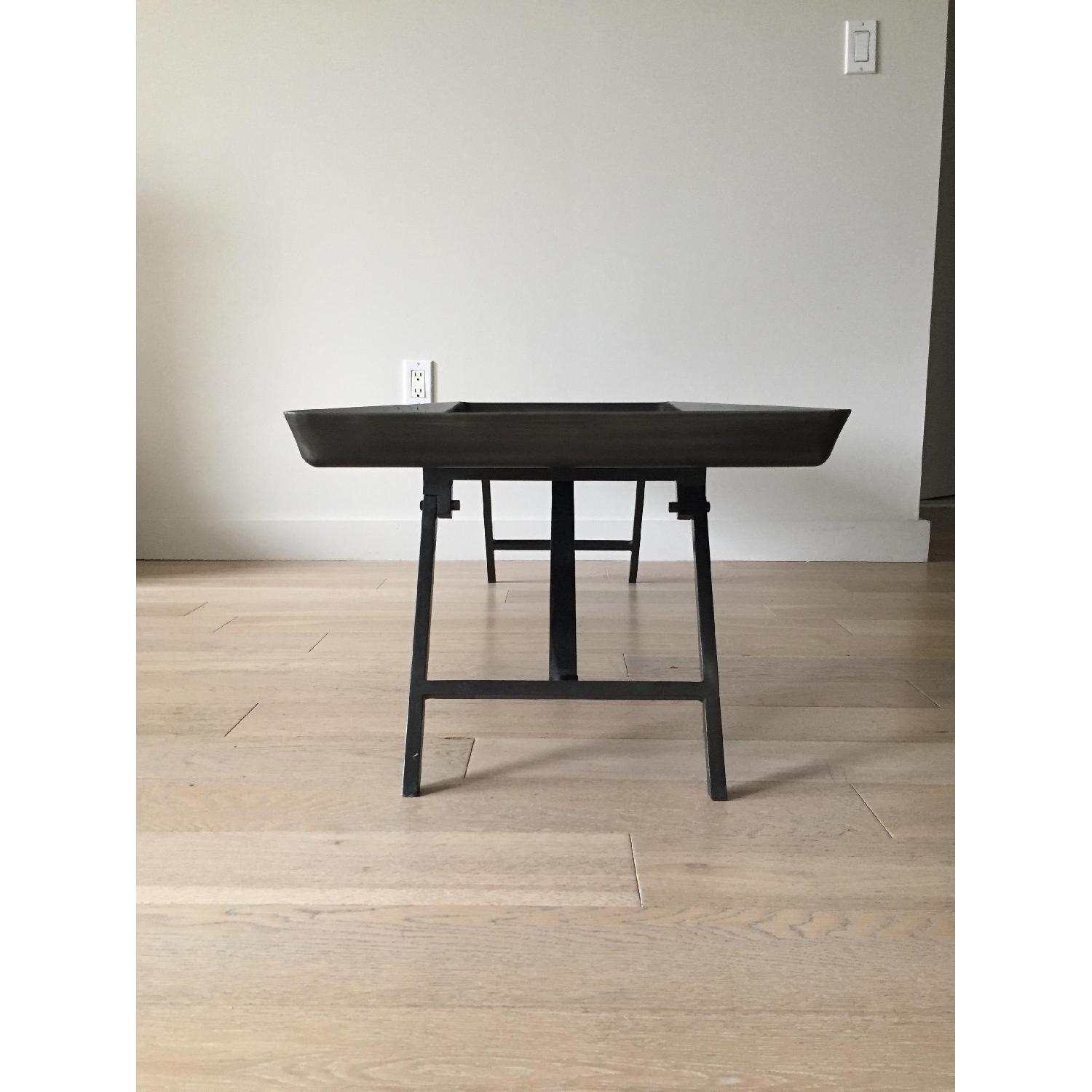 CB2 Grey Metal Coffee Table - AptDeco