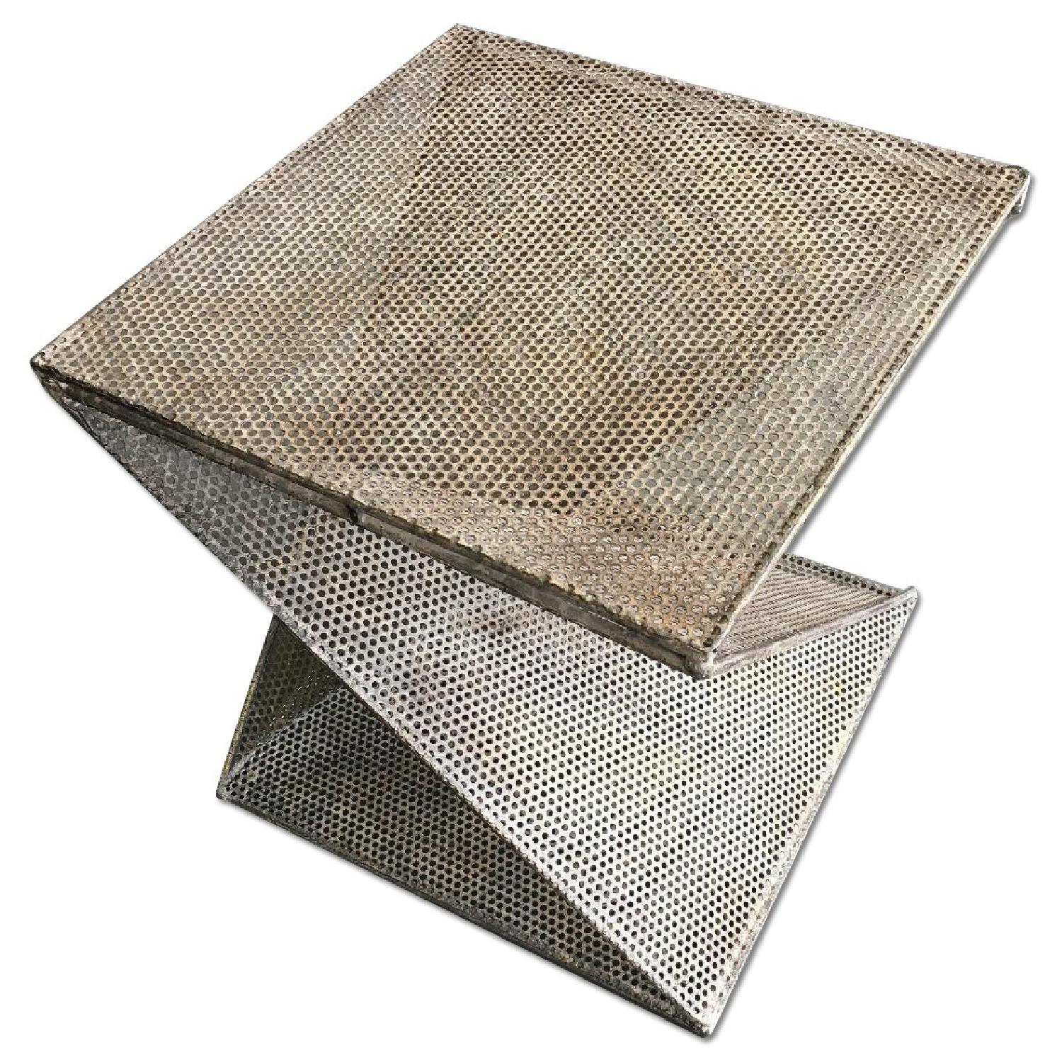 Metal Perforated Side Tables - AptDeco