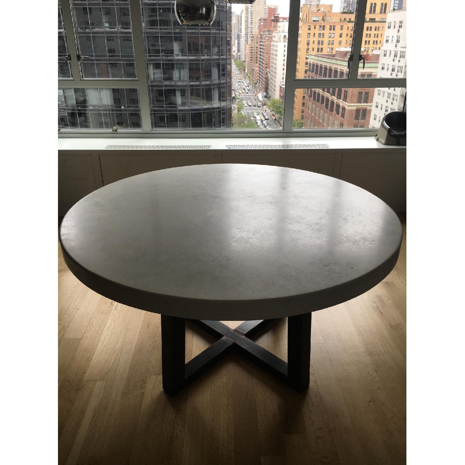 Custom Concrete Top Dining Table - AptDeco