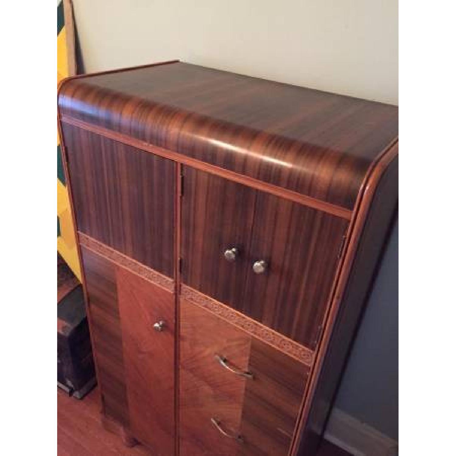 Vintage Art Deco Waterfall Armoire - AptDeco