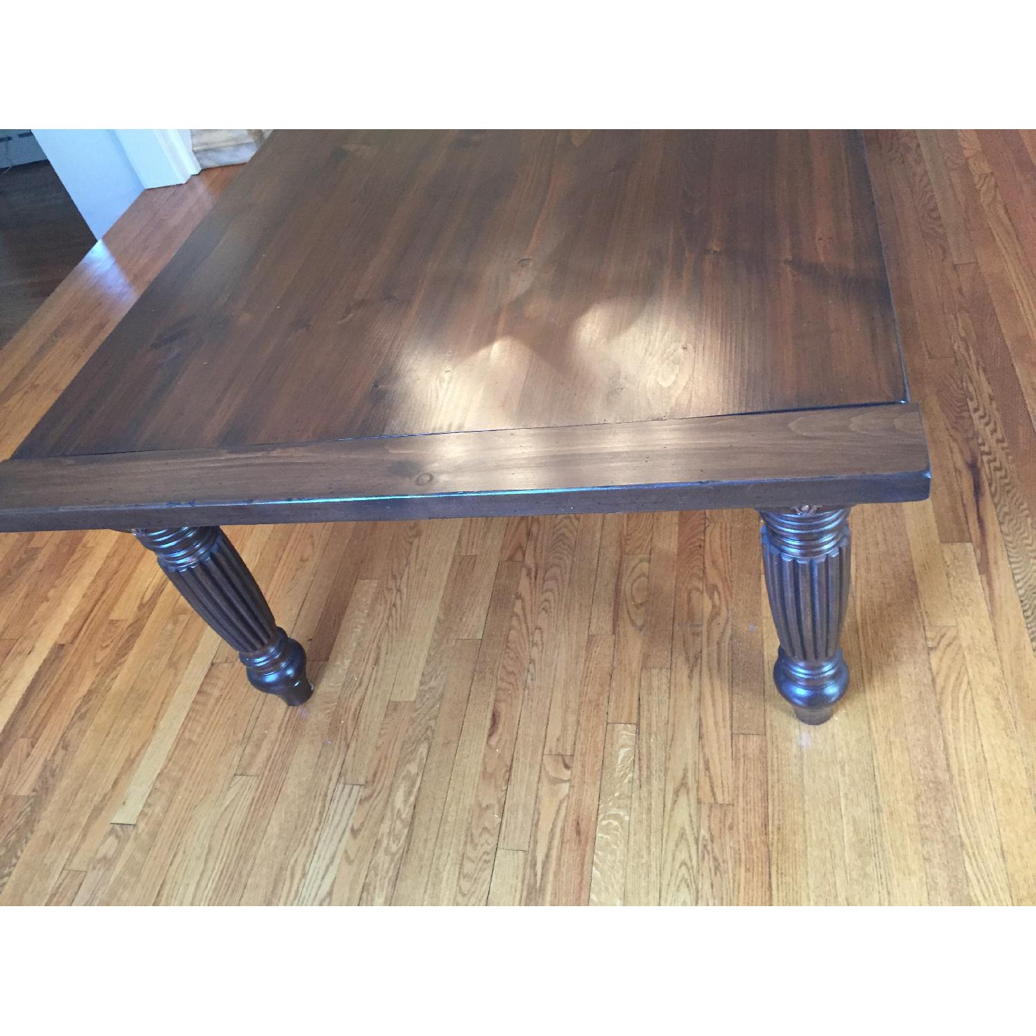 Custom Elegance Dining Table w/ 2 Breadboard End Leaves - AptDeco