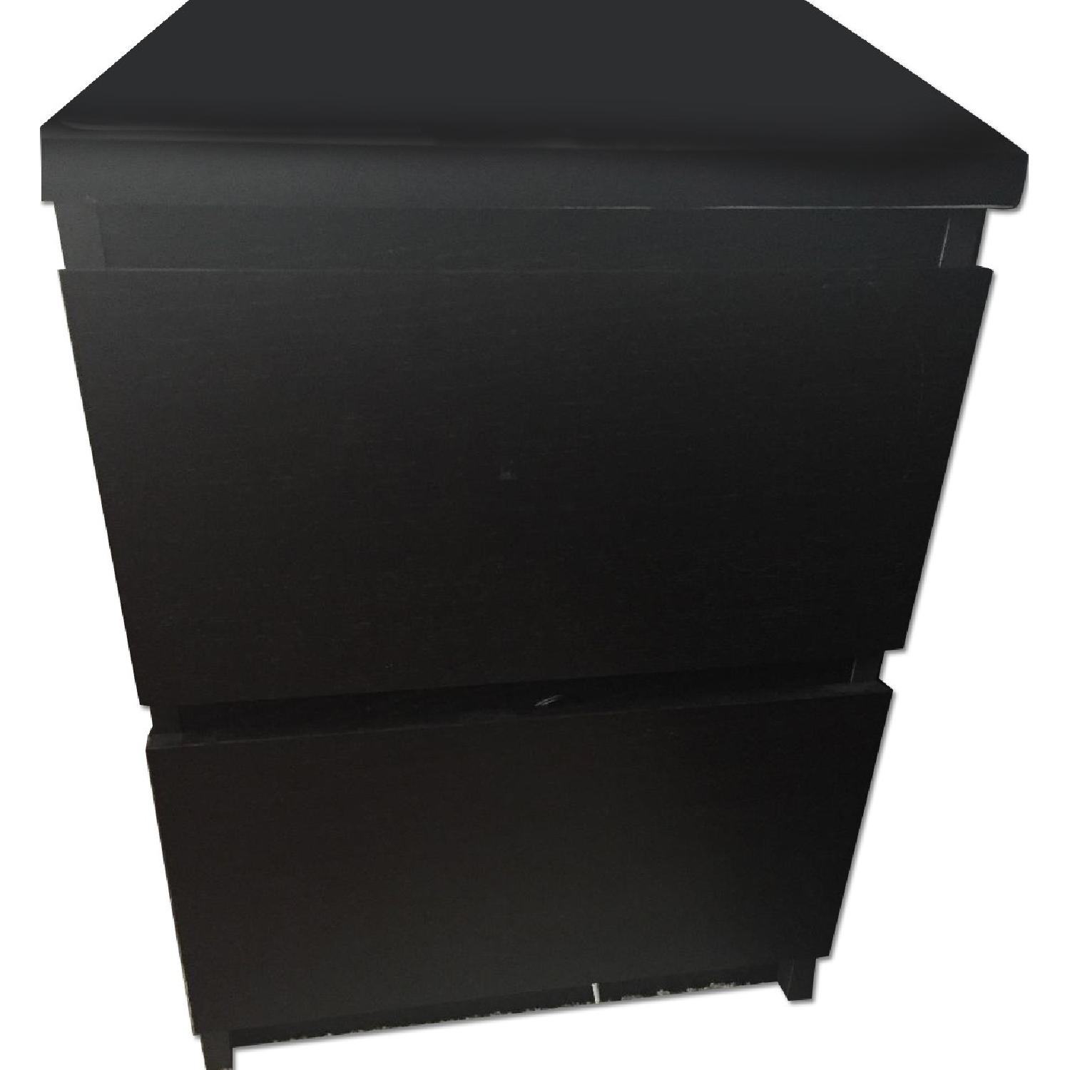 Ikea Malm Black Brown 2-Drawer Nightstand - AptDeco