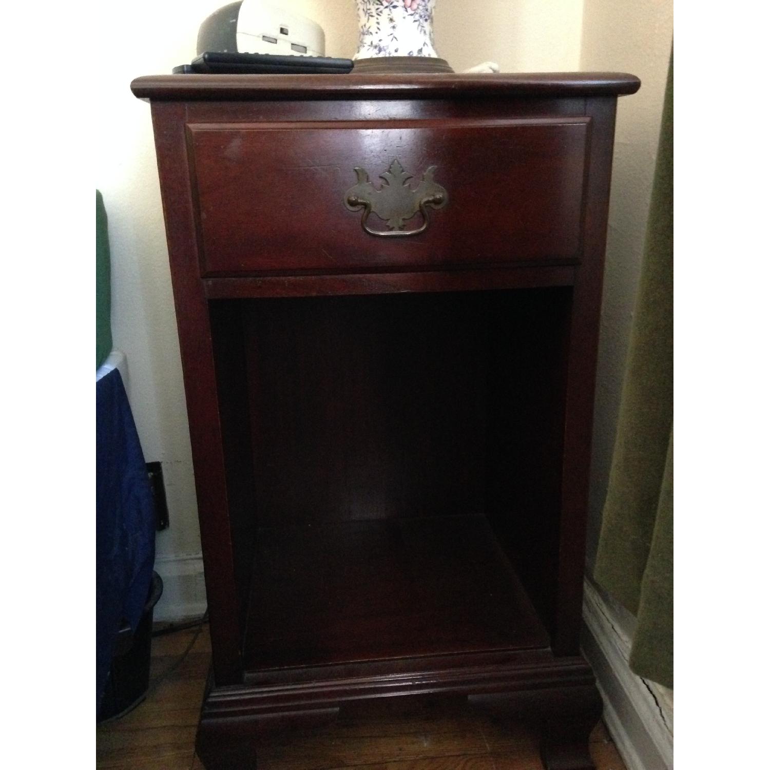 1940s Cherry Wood Night Table - AptDeco