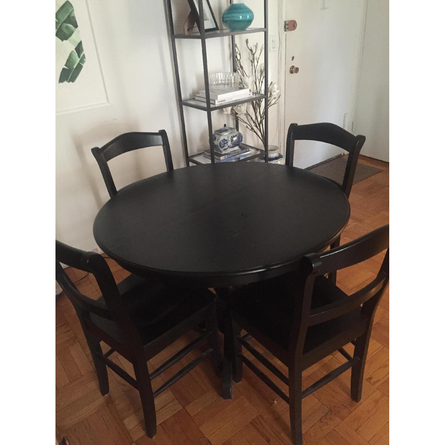 Ballard Designs Augusta Black Dining Table w/ 4 Chairs - AptDeco