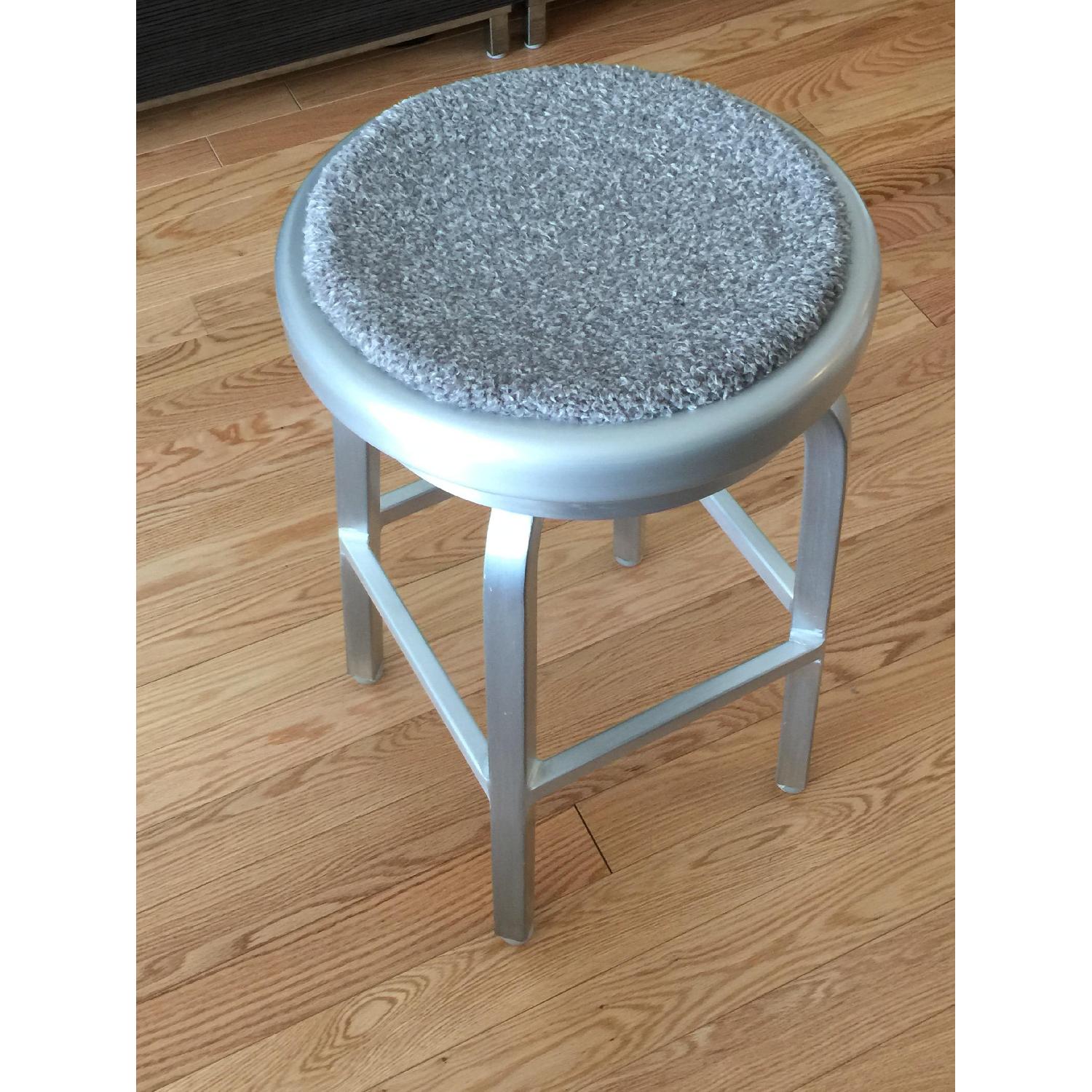Crate & Barrel Aluminum Spin Counter Bar Stools - AptDeco