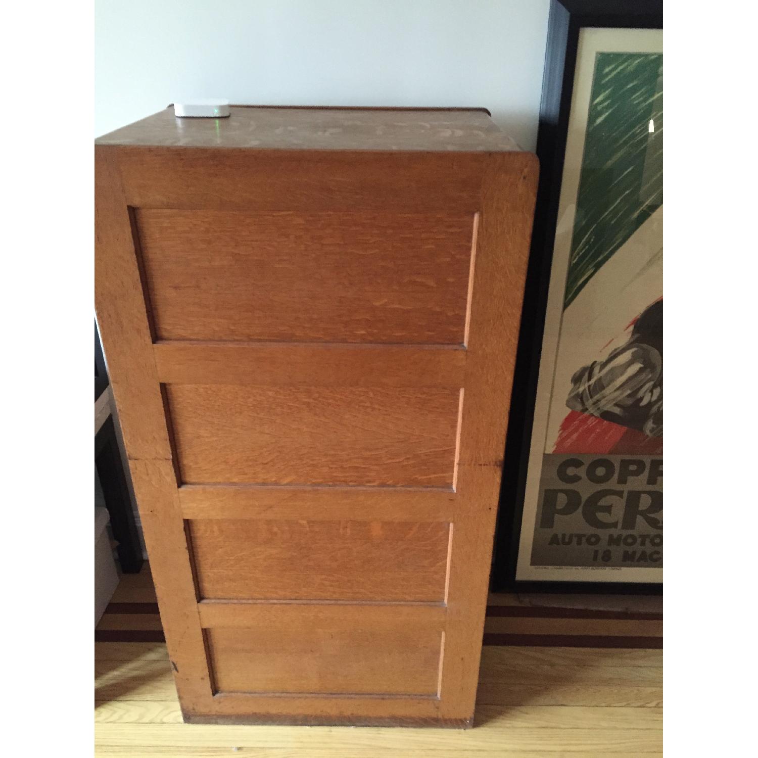 Antique Solid Oak File Cabinet - AptDeco