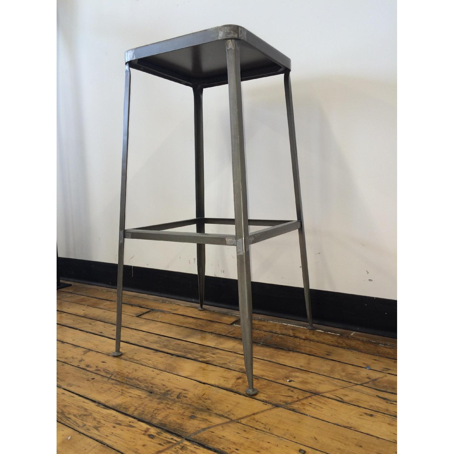 CB2 Flint Steel Bar Stools - Set of 4 - AptDeco