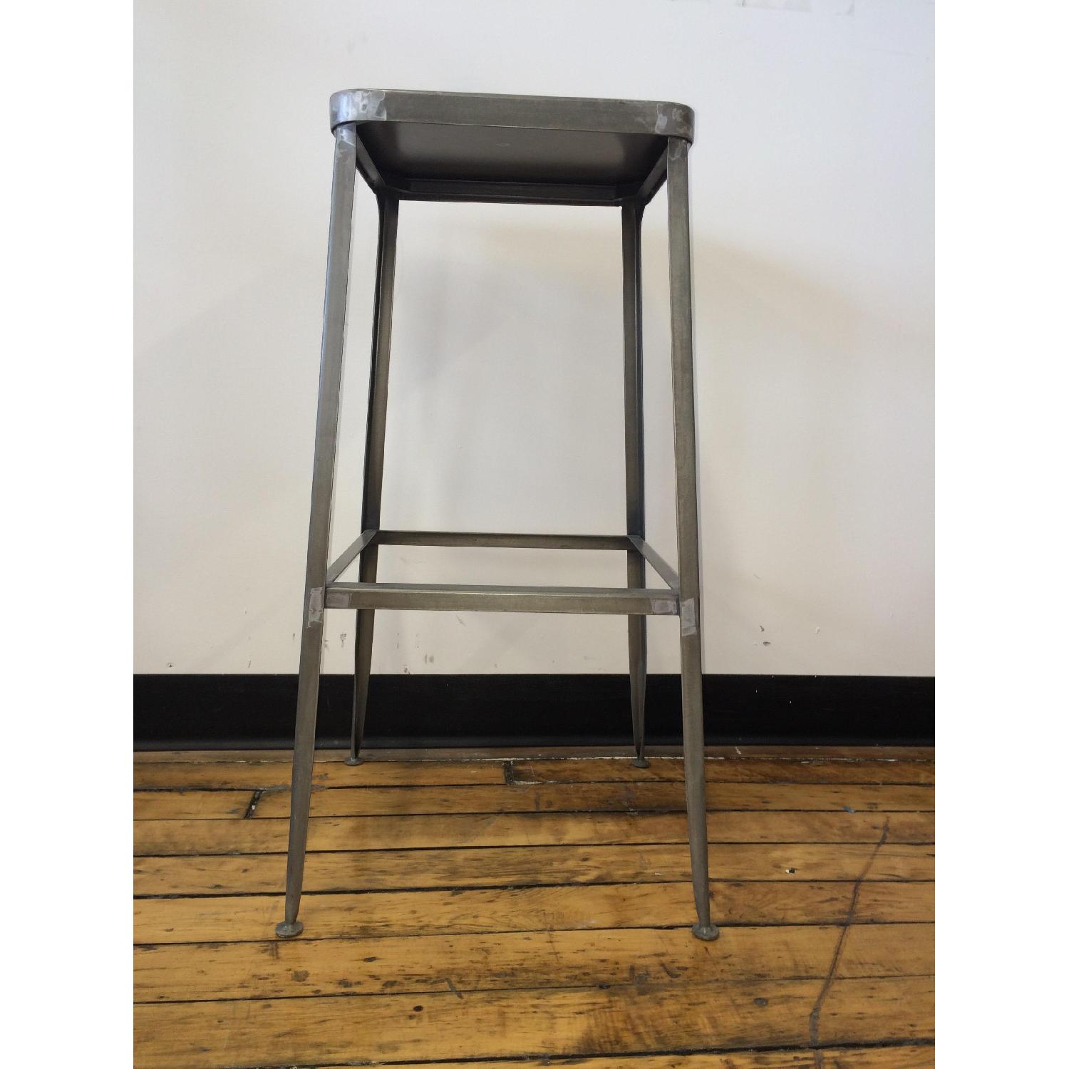 CB2 Flint Steel Bar Stools - Set of 4 - AptDeco