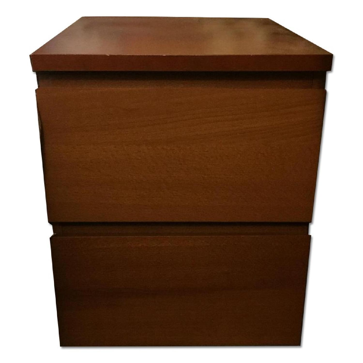 Solid Wood Queen Sized Bed + Matching Side Table - AptDeco