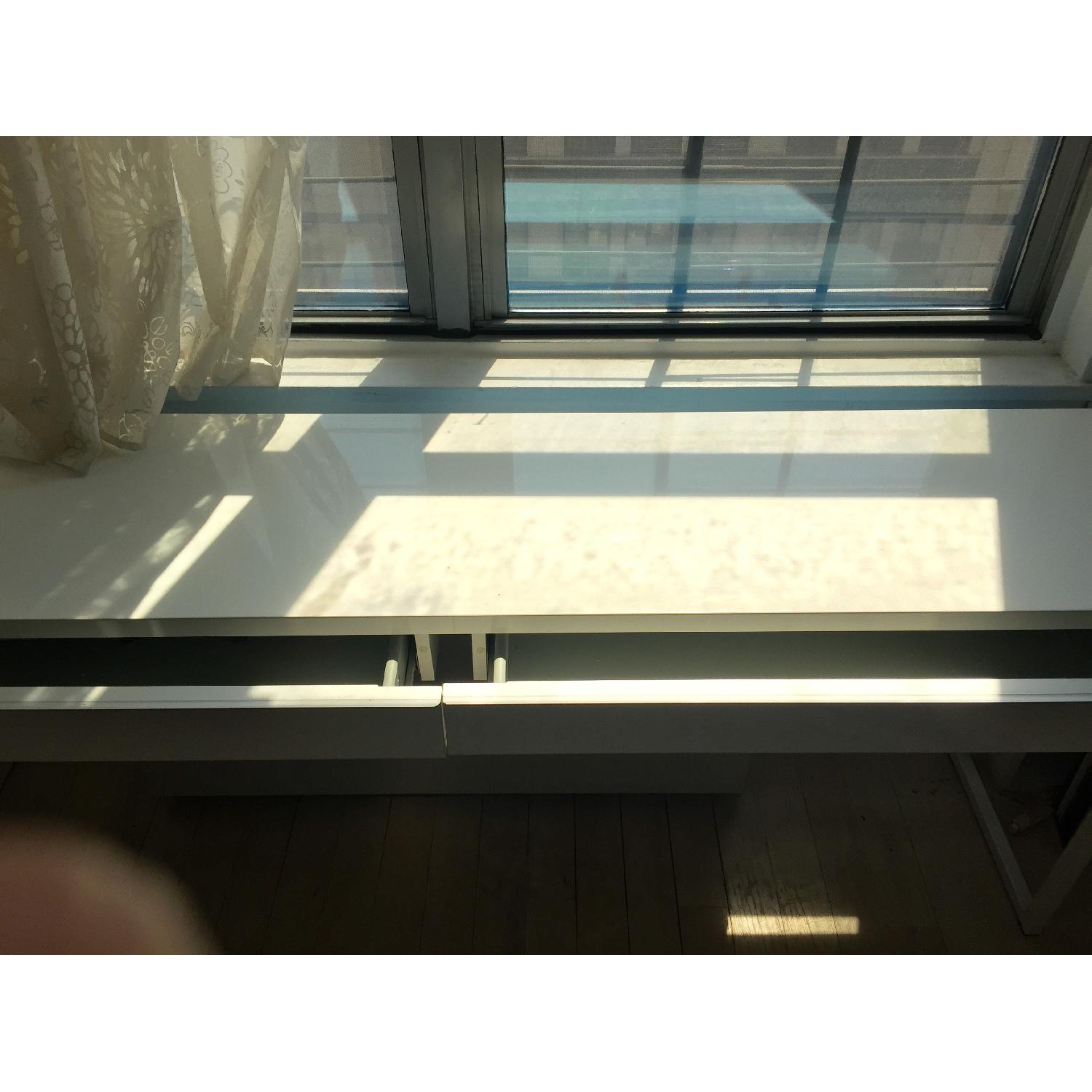 Ikea Besta Burs High Gloss White Desk - AptDeco