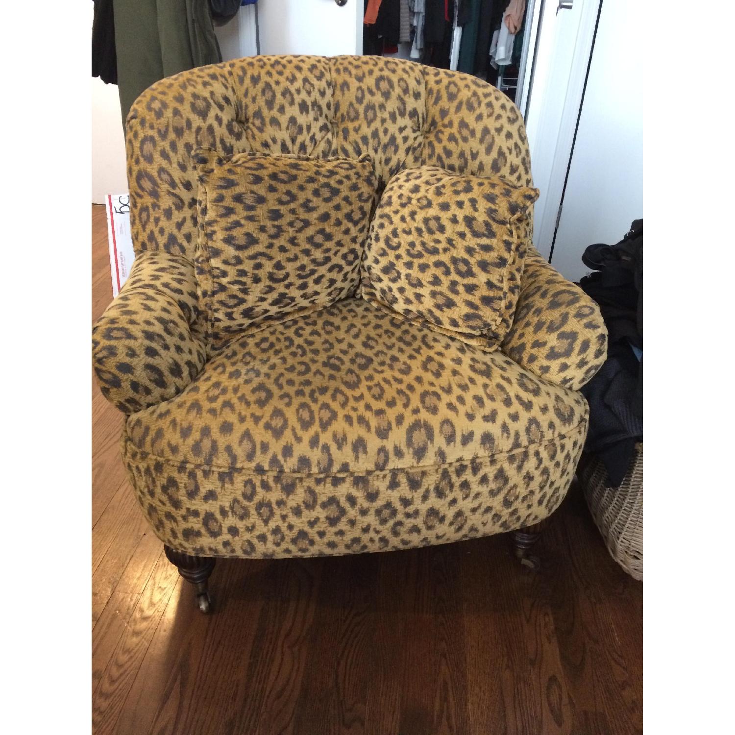 Ethan Allen Leopard Tufted Chair - AptDeco