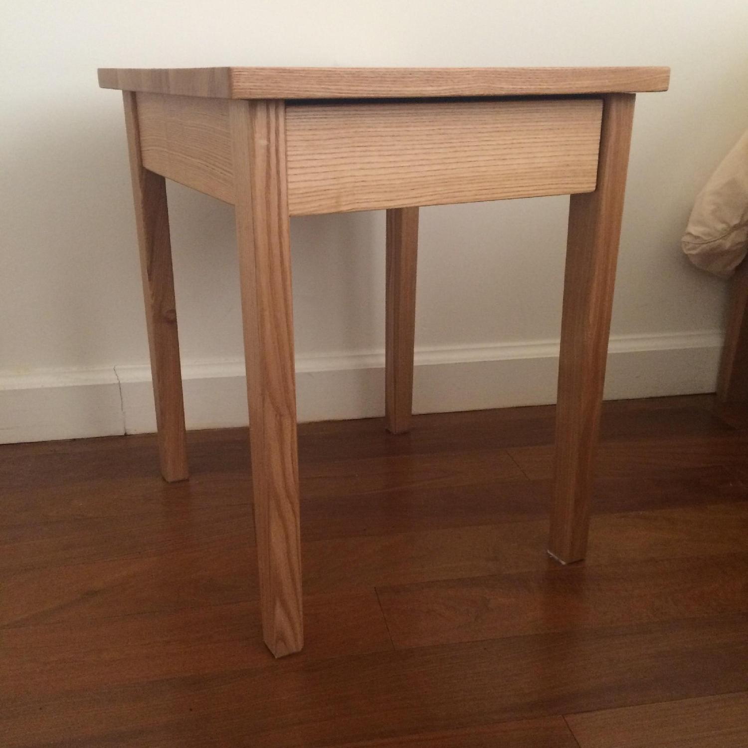 Muji Ash Bedside Table w/ Drawer - AptDeco