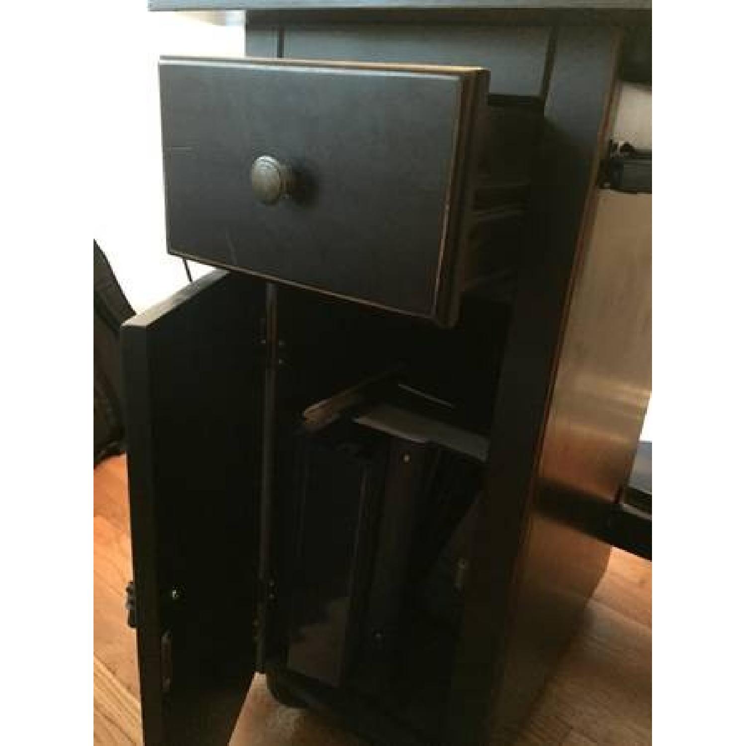 Ballard Designs Black Corner Computer Desk w/ Keyboard Tray - AptDeco