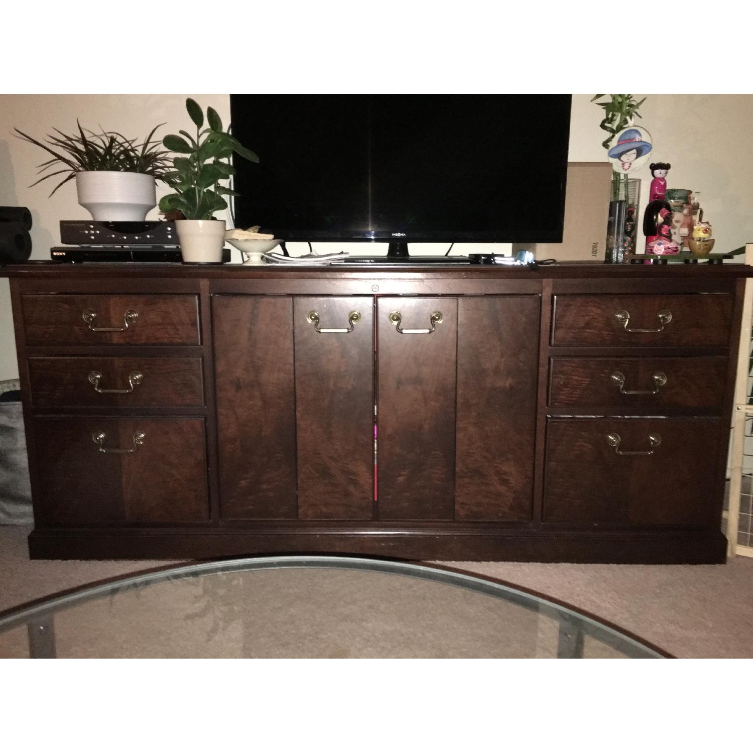 Kimball Office Mahogany Executive Credenza - AptDeco
