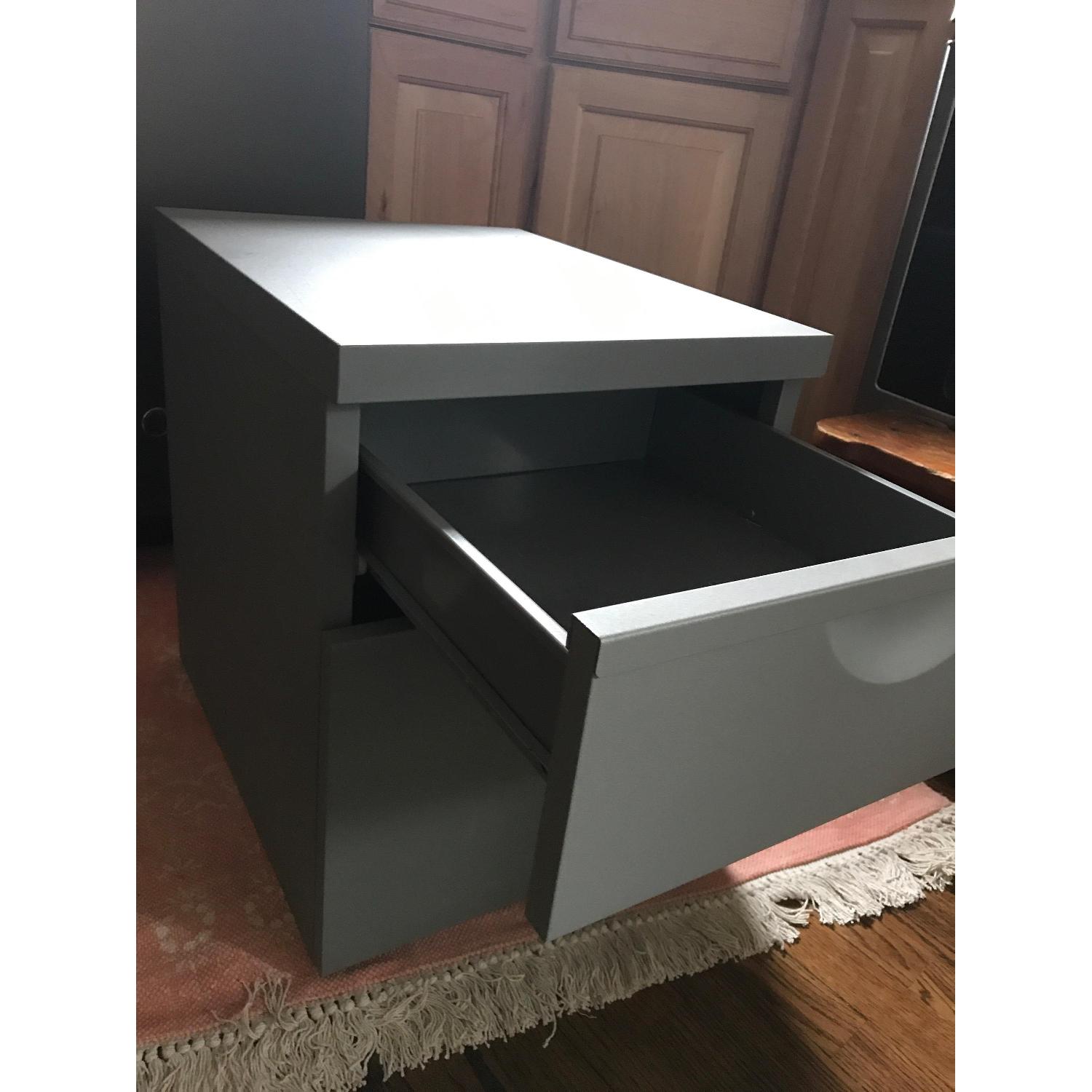 Ikea Erik 2 Drawer Unit w/ Optional Casters in Silver - AptDeco