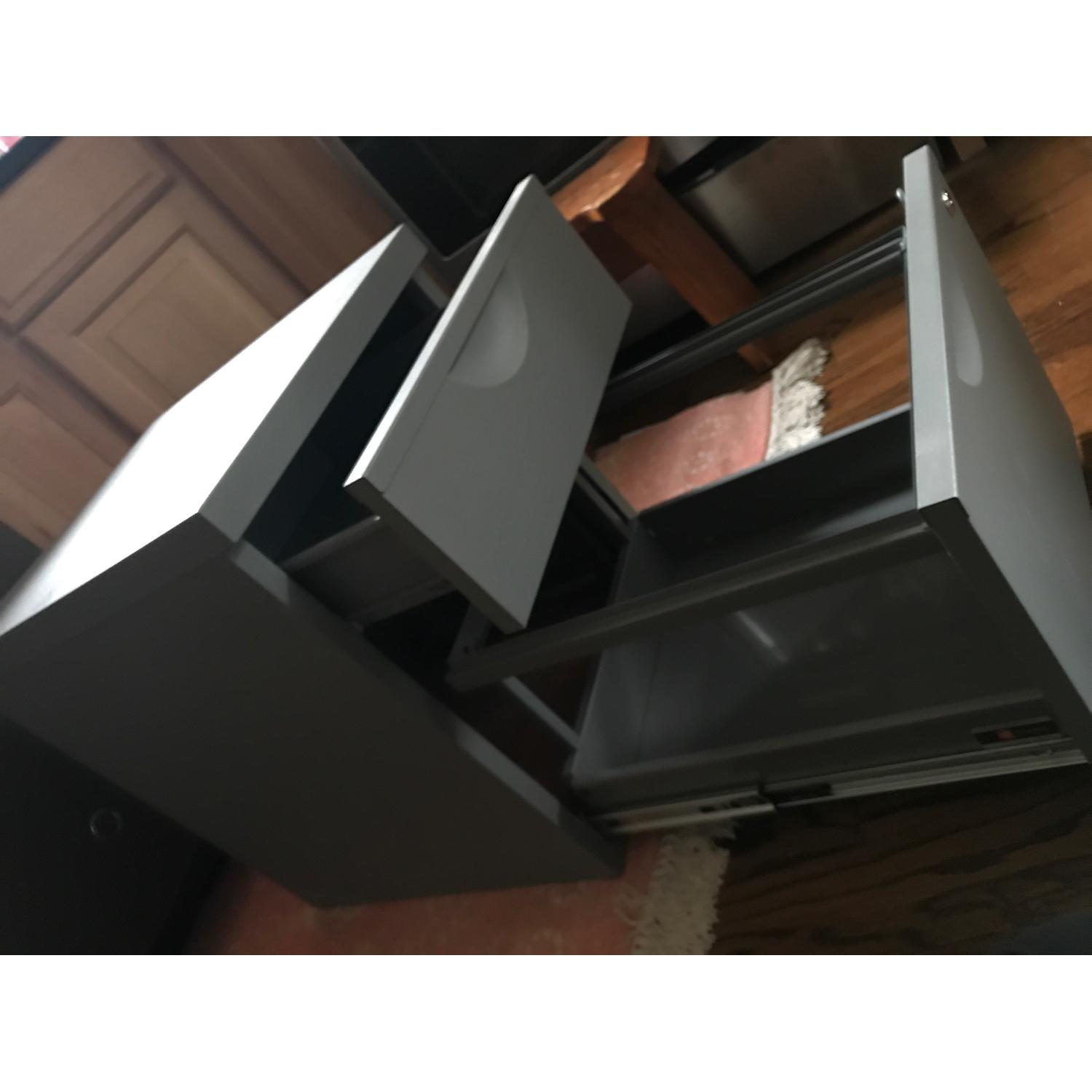 Ikea Erik 2 Drawer Unit w/ Optional Casters in Silver - AptDeco