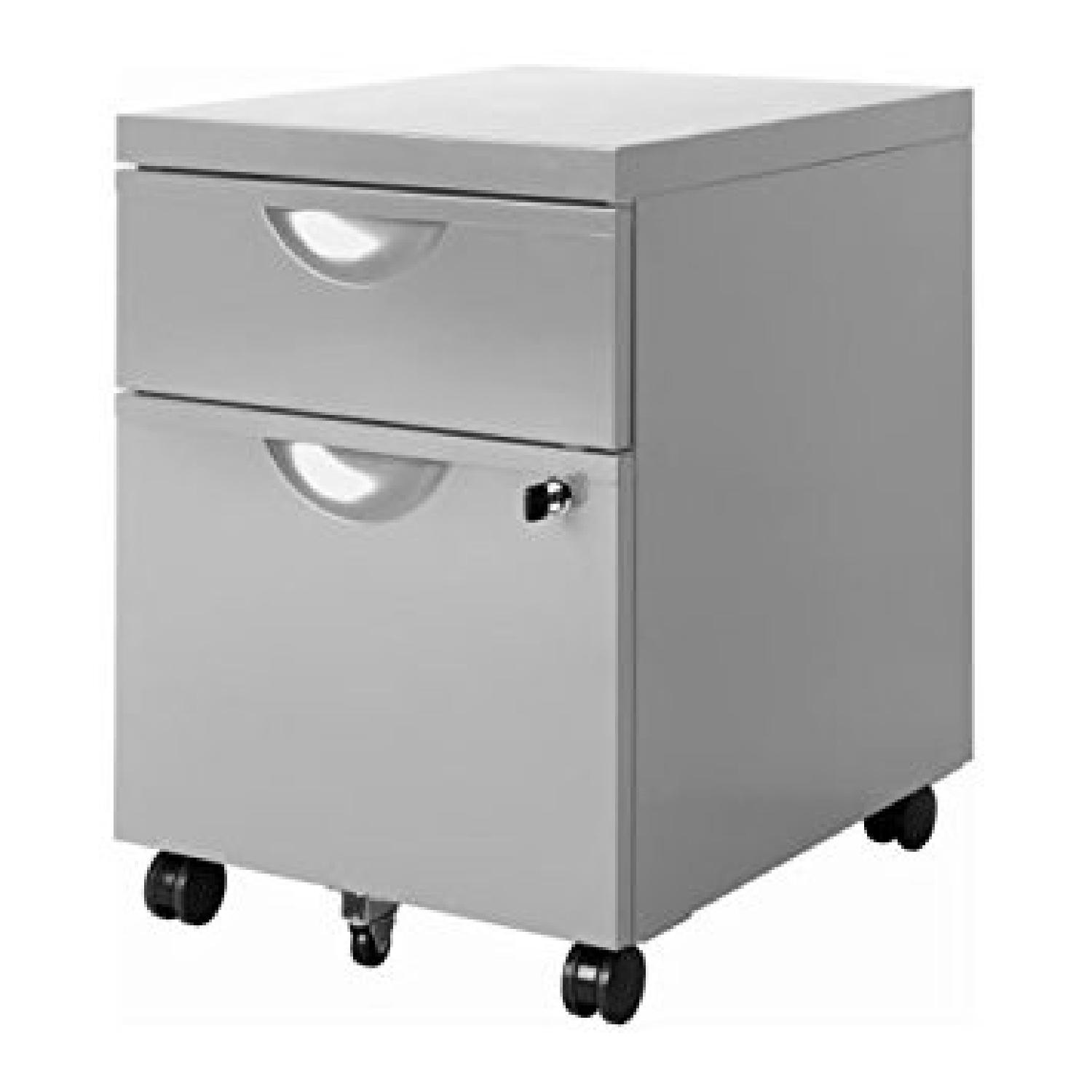 Ikea Erik 2 Drawer Unit w/ Optional Casters in Silver - AptDeco