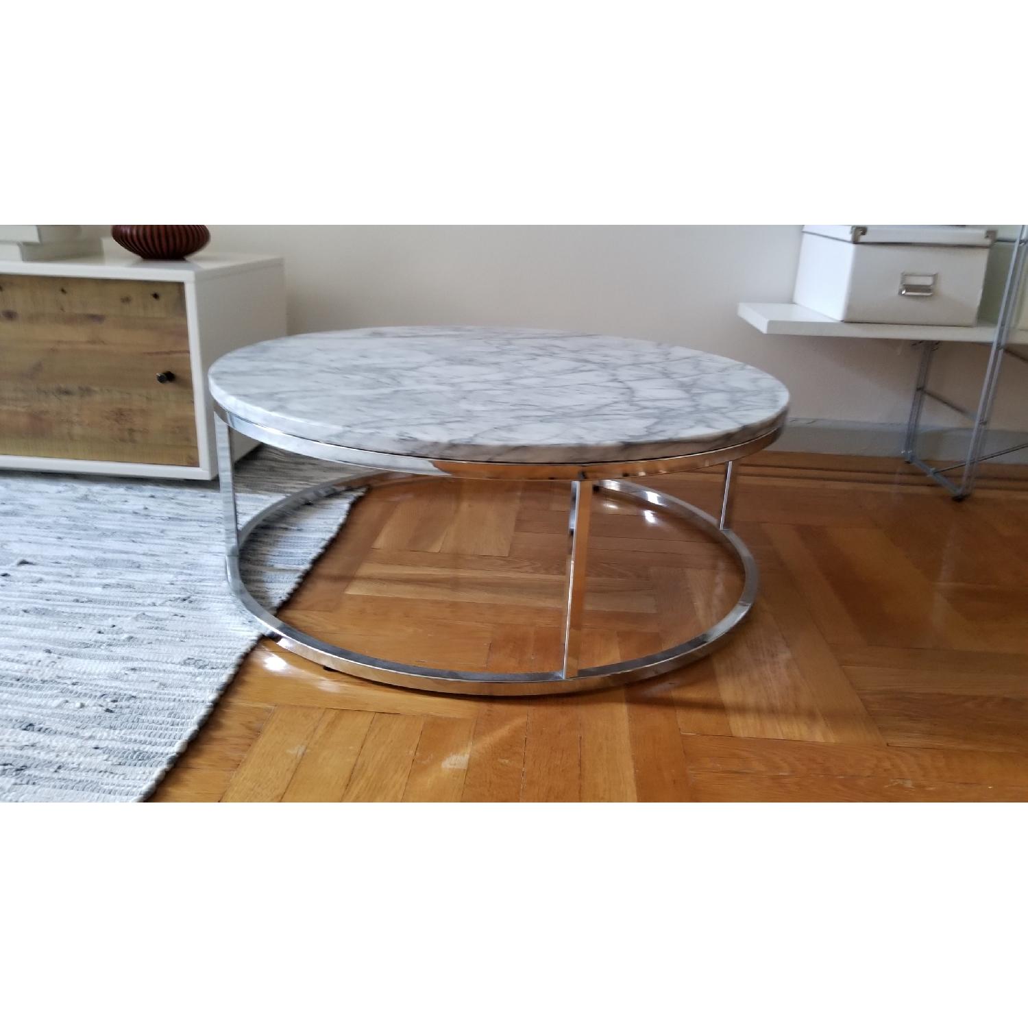 CB2 Smart Round Marble Coffee Table - AptDeco