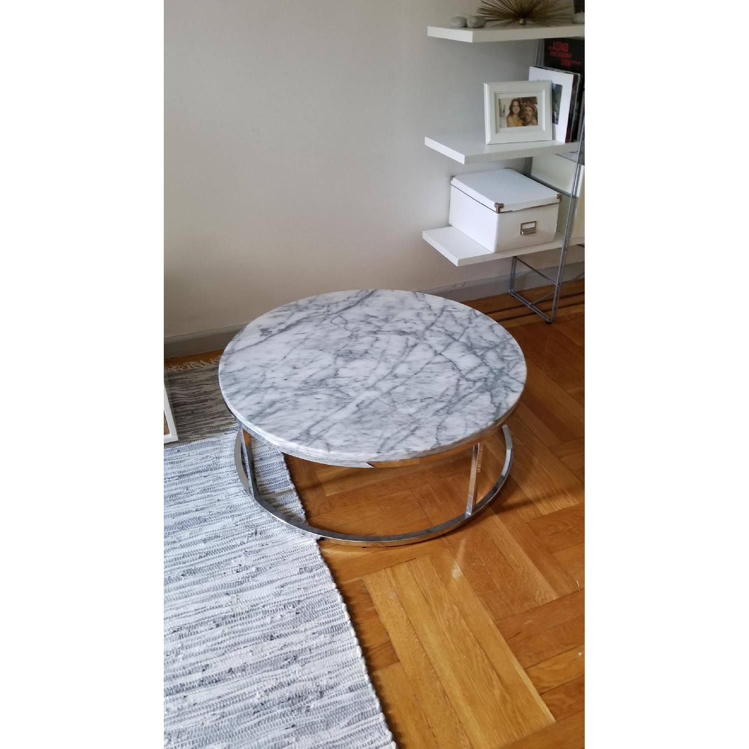 CB2 Smart Round Marble Coffee Table - AptDeco