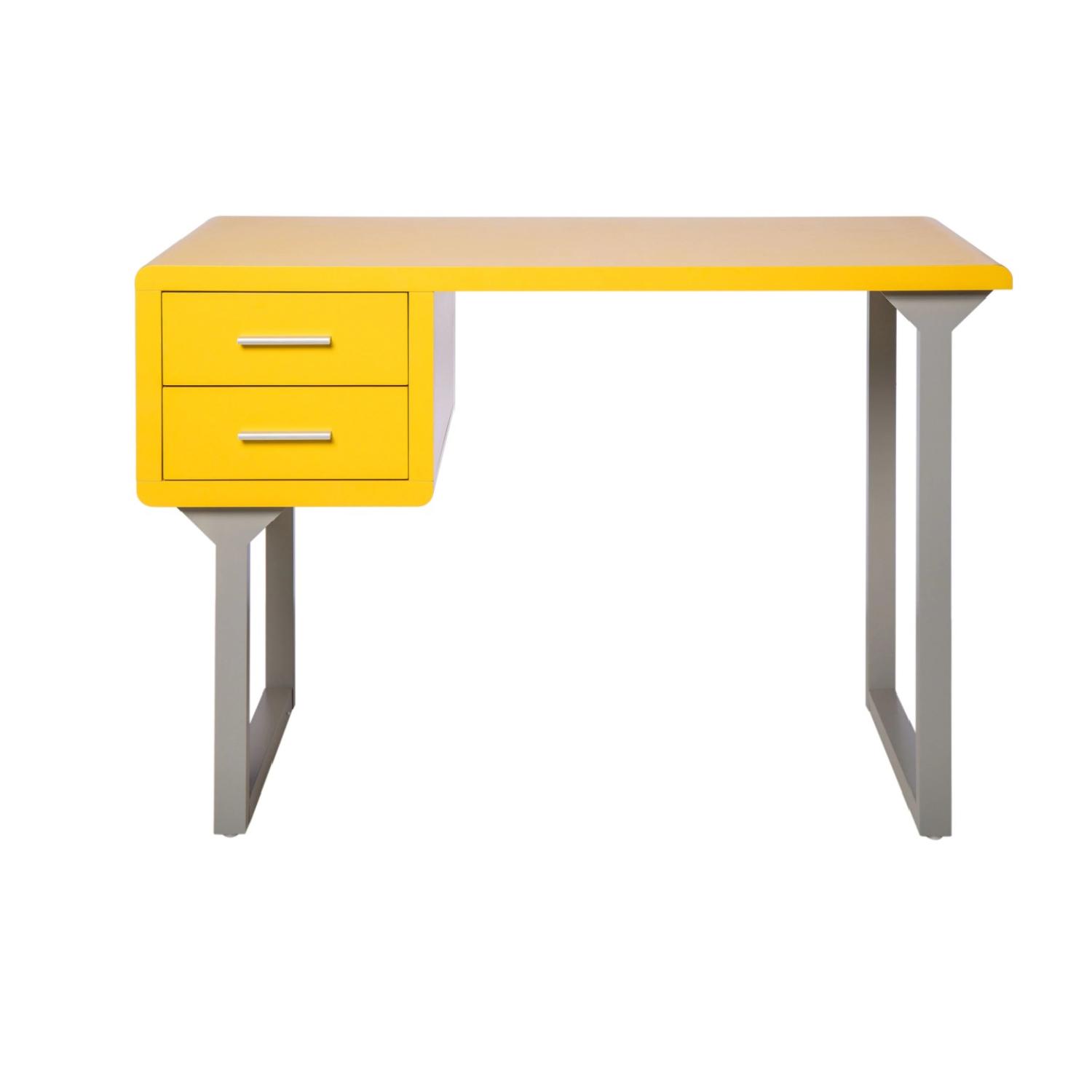 Retro Yellow & Grey Writing Desk - AptDeco