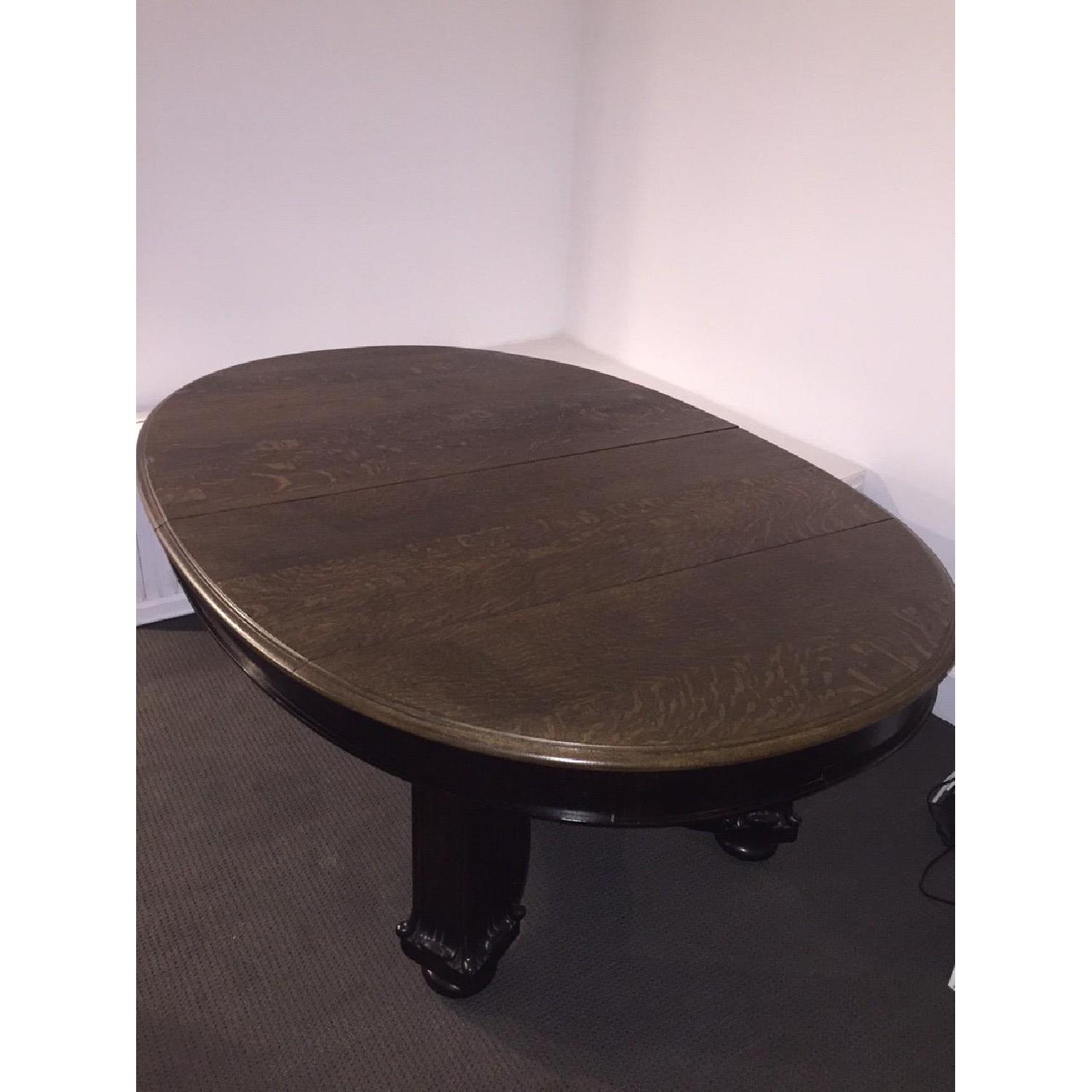 VIntage Tiger Oak Dining Table - AptDeco
