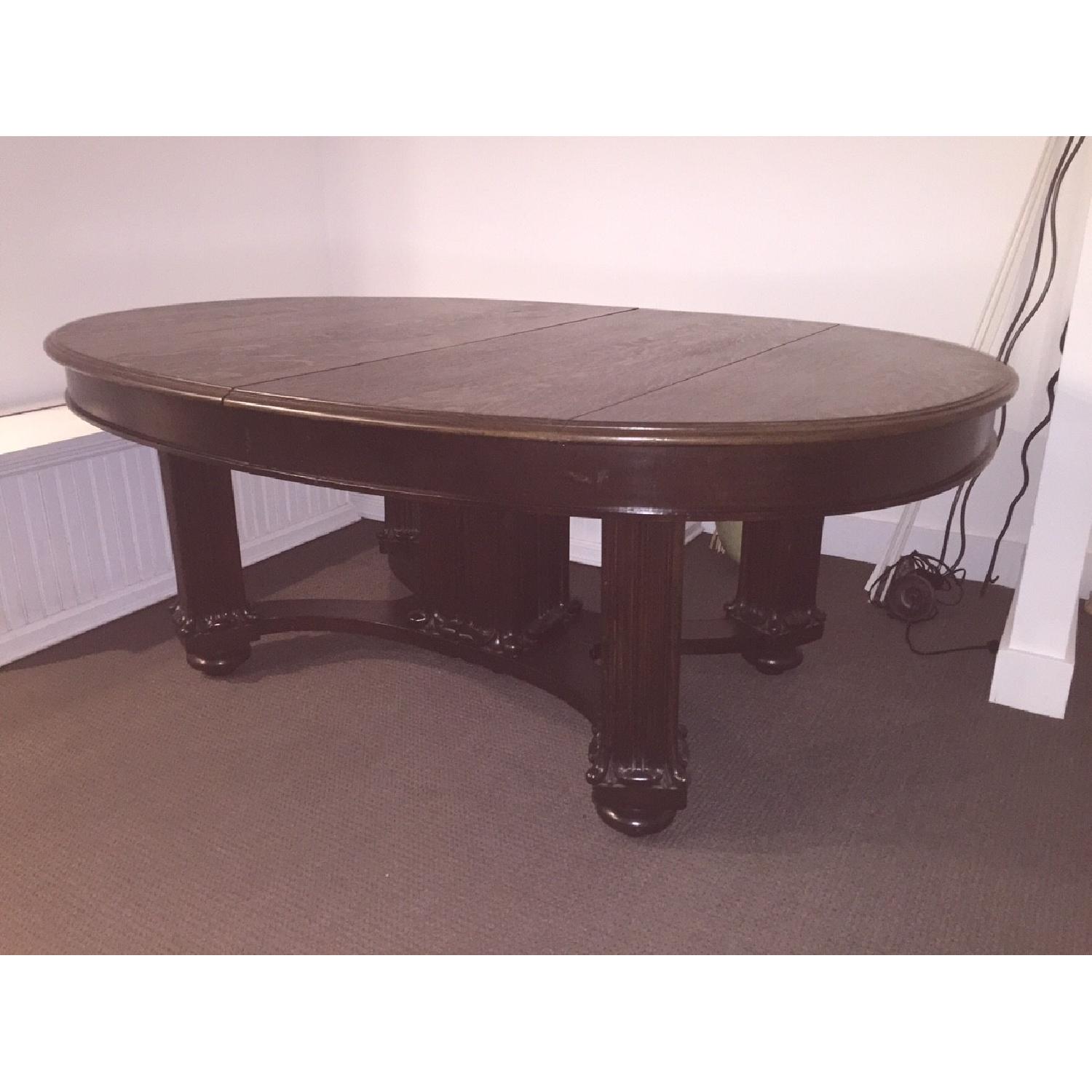 VIntage Tiger Oak Dining Table - AptDeco